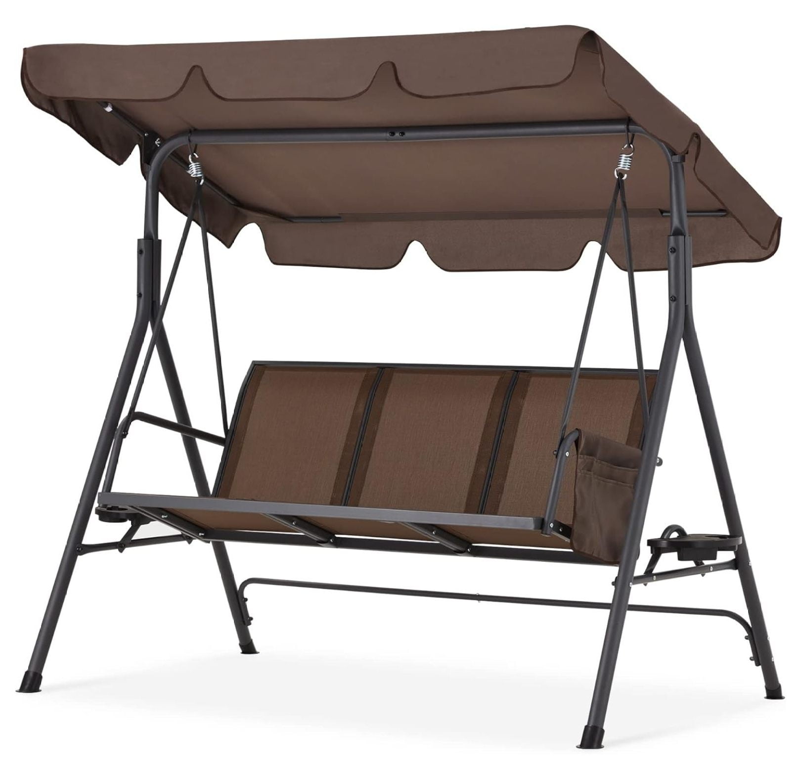 Outdoor Patio Swing with Canopy,Porch Swing with Stand 3 Person,Heavy ...