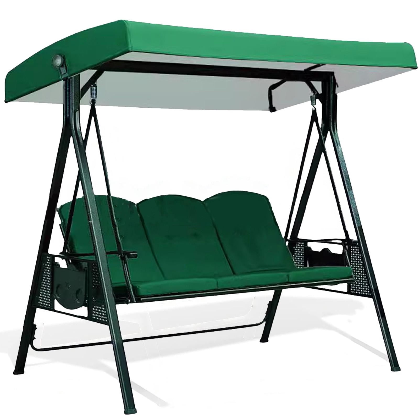 Outdoor Patio Swing Chair Canopy Replacement, 3 Seater Porch Swing Seat ...