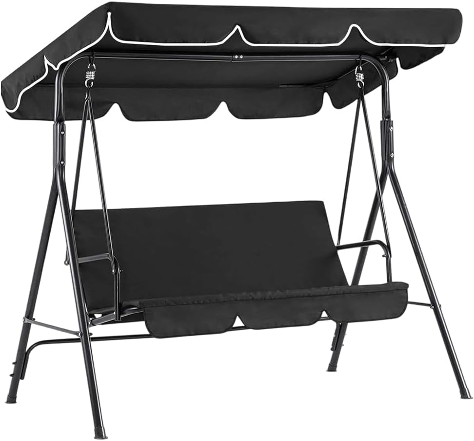 Outdoor Patio Swing Chair Canopy Replacement 3 Seater Porch Swing Seat ...