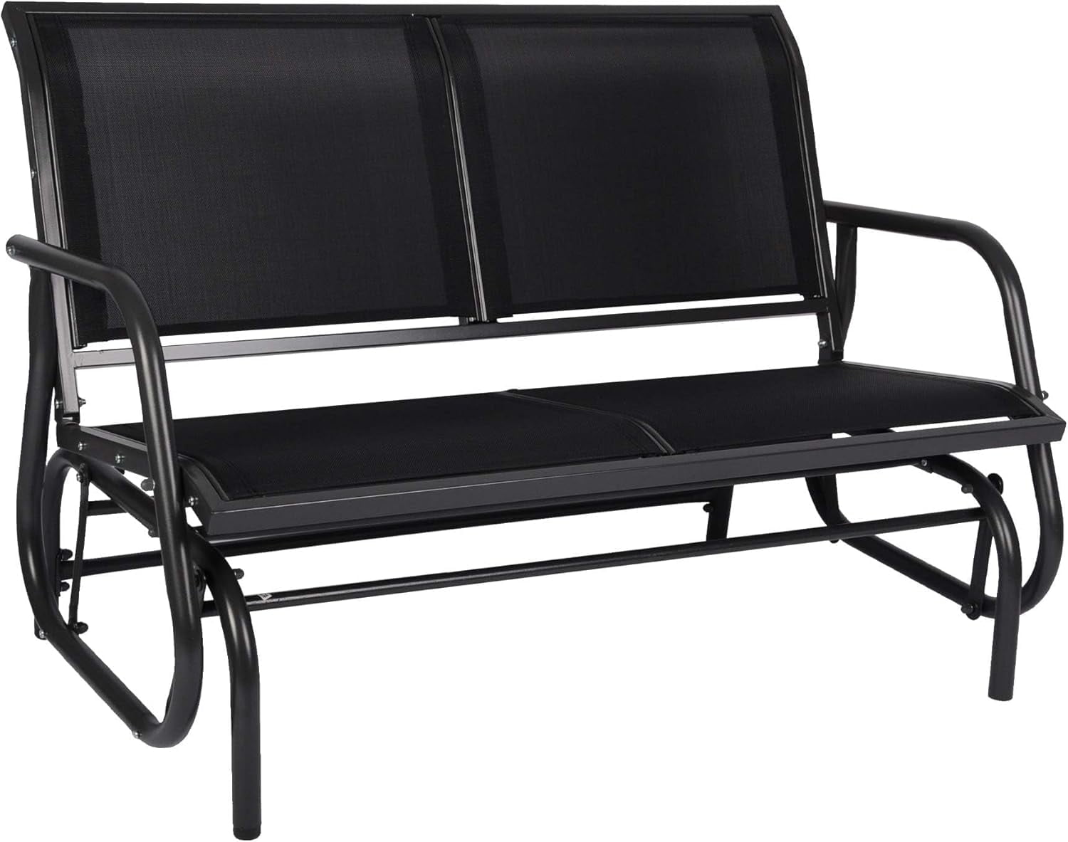 Outdoor Patio Swing Glider -Loveseat Mesh Seating and Smooth Glide ...