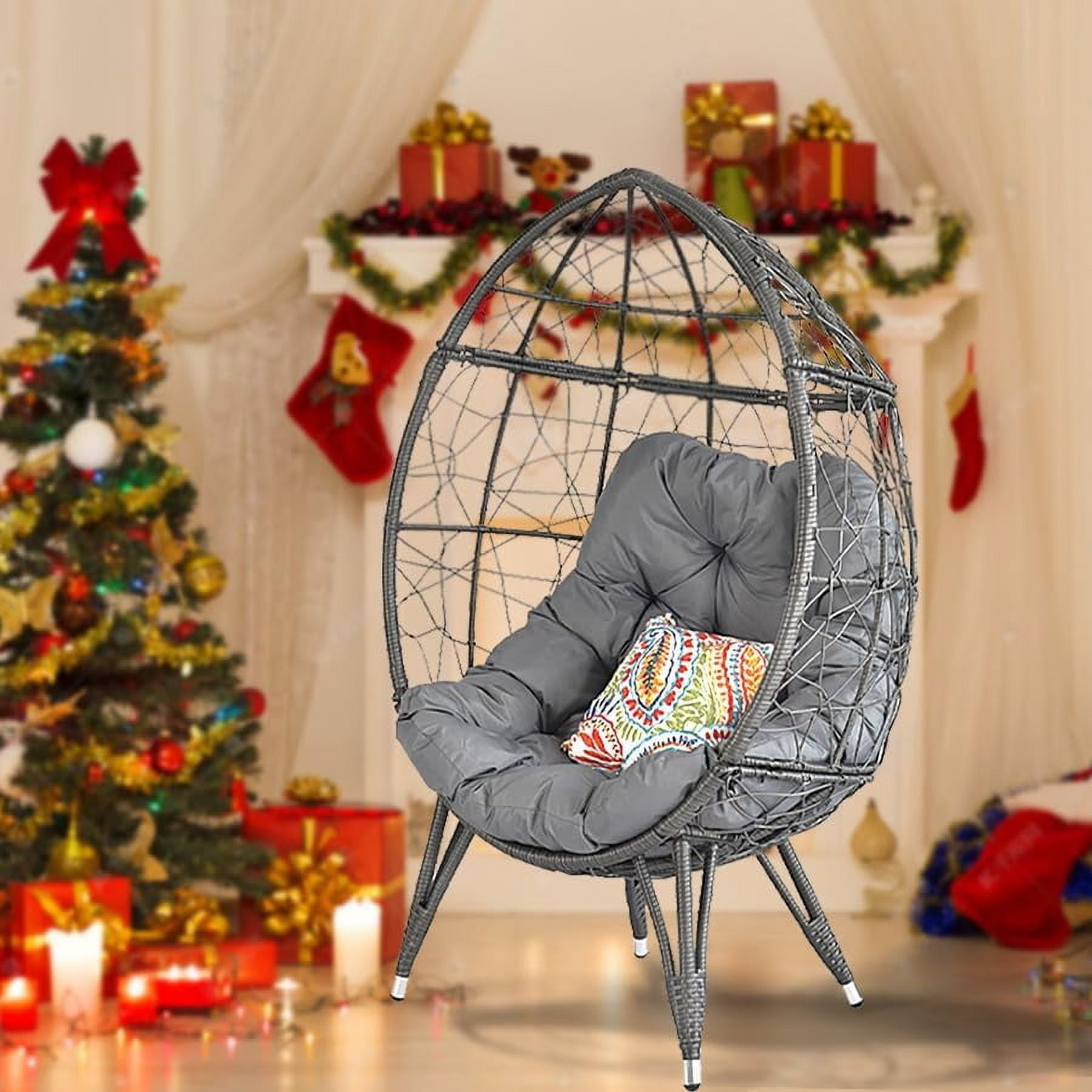 Outdoor Patio Wicker Egg Chair Oversived Indoor Basket Rattan Chair ...