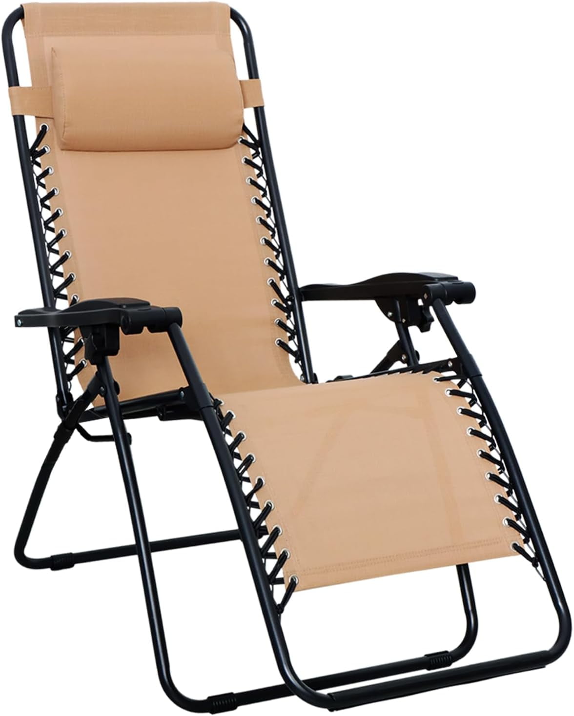 Outdoor Patio Zero Gravity Lounge Chair with Pillow, Folding Reclining ...