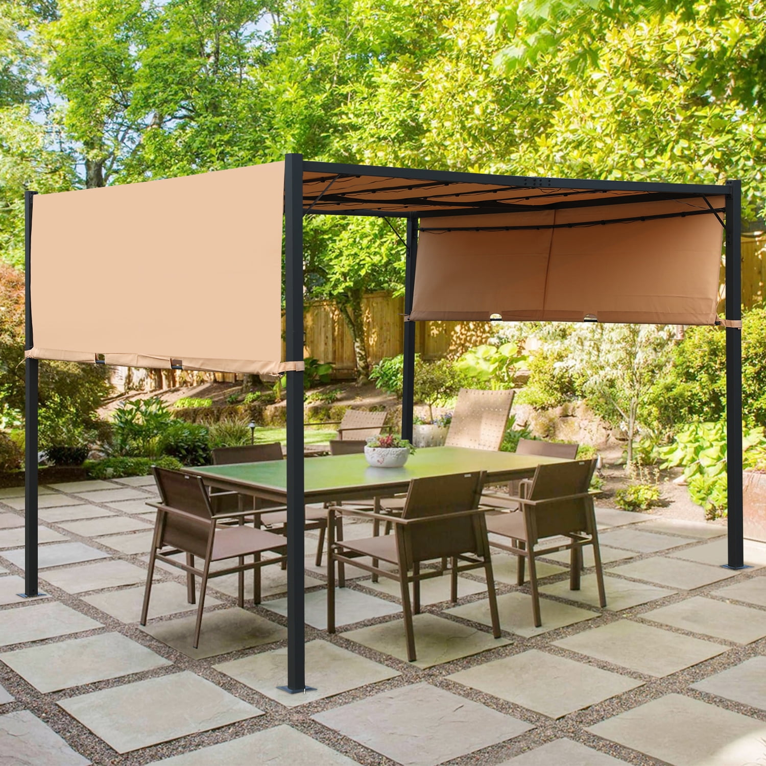 NiamVelo 10' x 10' Soft-Top Gazebo, Steel Frame Canopy with Adjustable ...