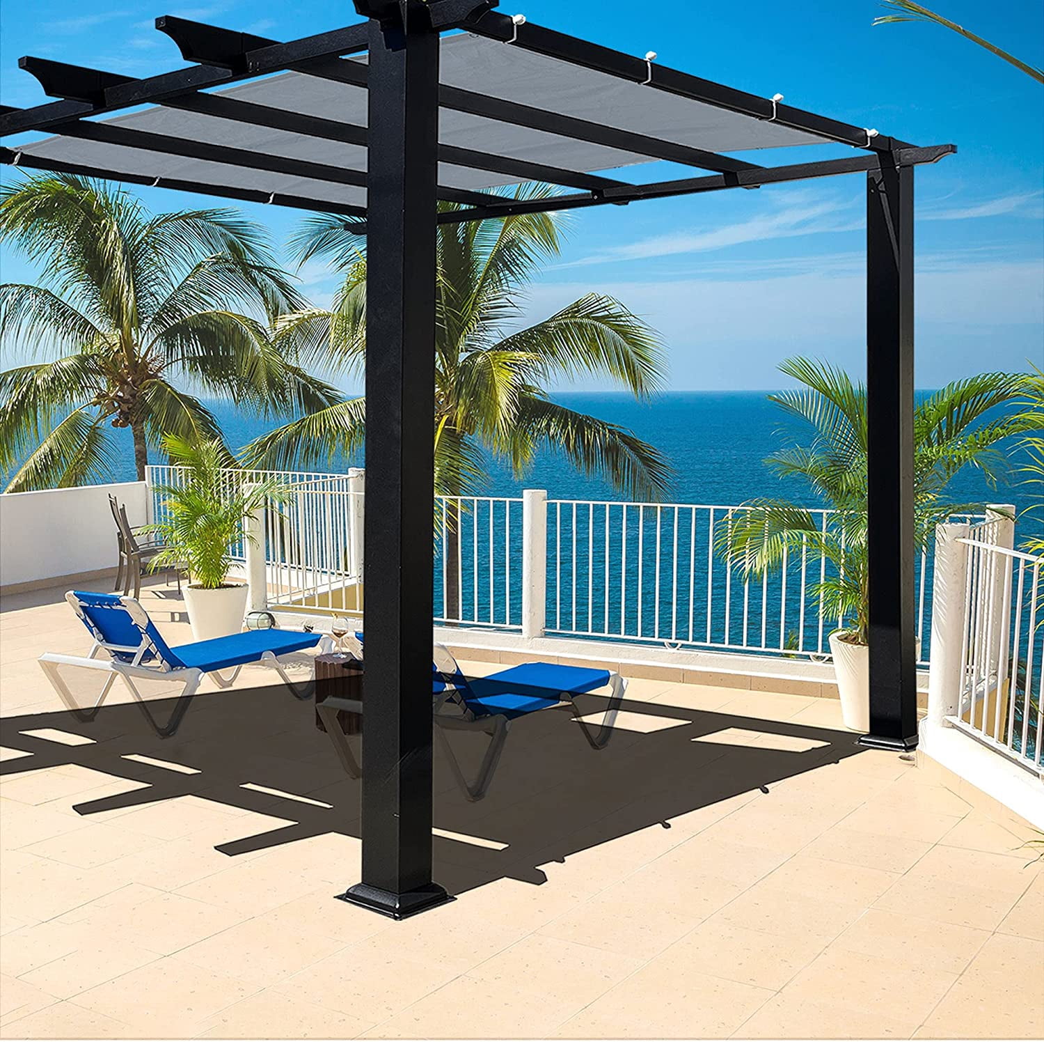 Outdoor Pergola Sun Shade Cover Cloth Patio Canopy HDPE Permeable with ...