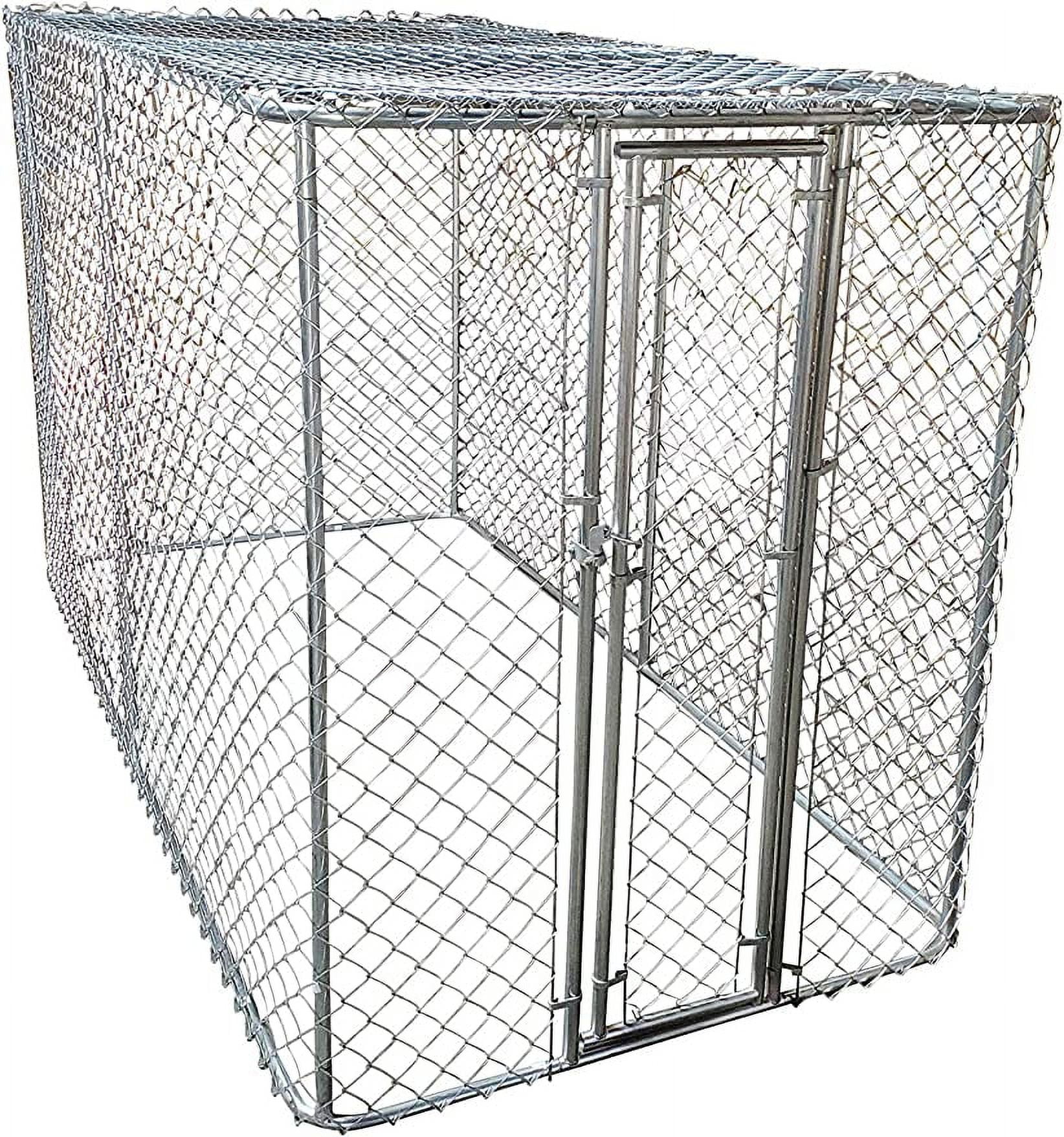 Outdoor Pet Kennel for Dogs, Chain-Link Fence Full Enclosure (10' x 5 ...