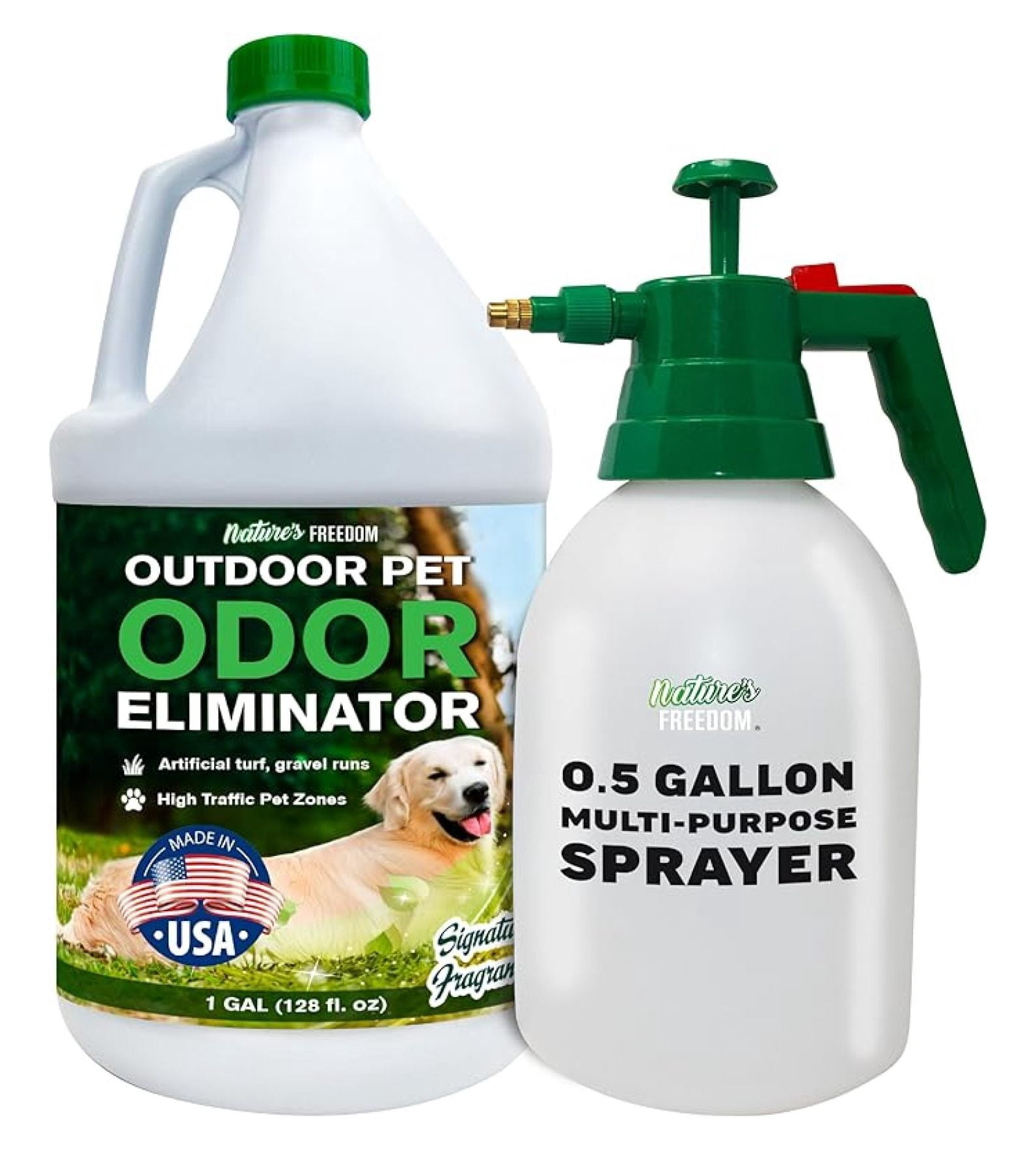 Outdoor Pet Odor Eliminator - Gallon Enzyme Cleaner with Sprayer for ...