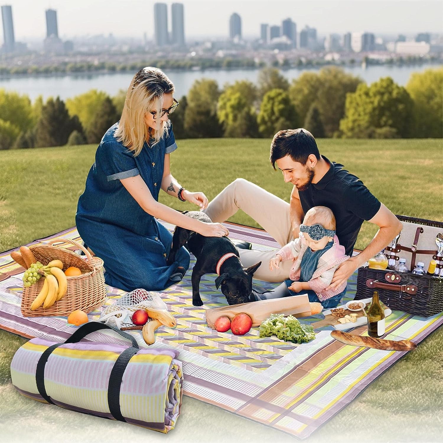 Outdoor Picnic Blankets Waterproof, Portable Sandproof Outdoor Blanket ...