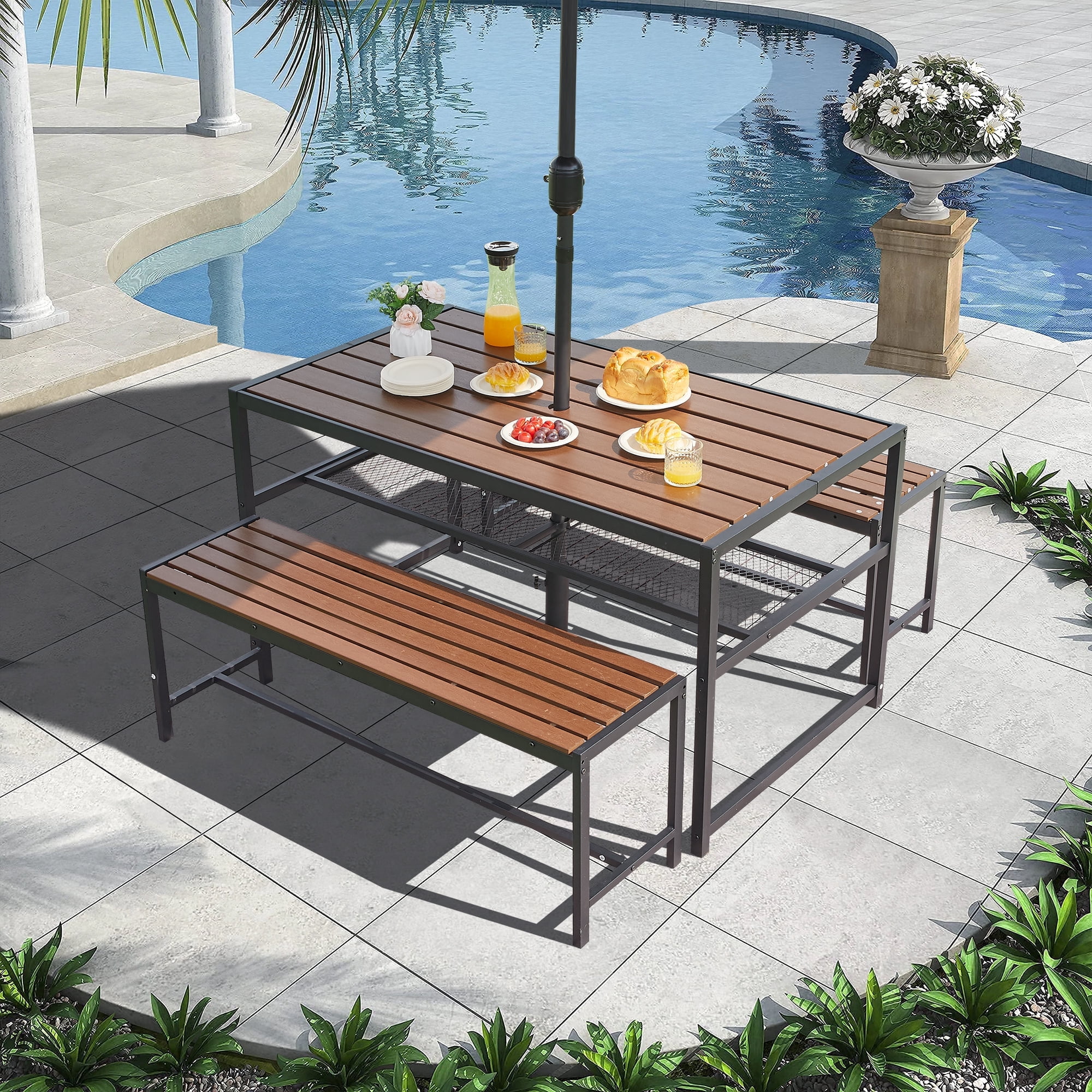 Bstjewey Collection 1 55.1 in Warp Resistant Rectangle Plastic Wood ...