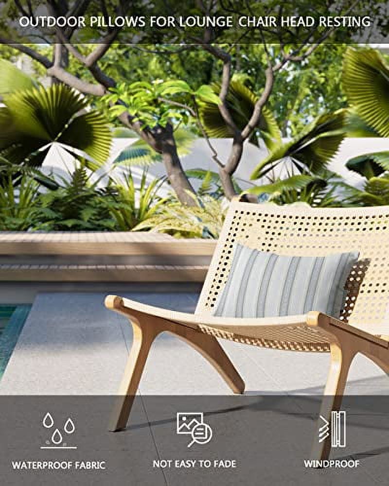 Outdoor Pillow for Chaise Lounge Chair, Ethnic Geometric Line Flowers ...