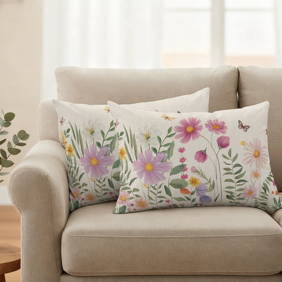 Outdoor Pillow Cover 20x12inch Set of 2, Farm Vintage Watercolor ...