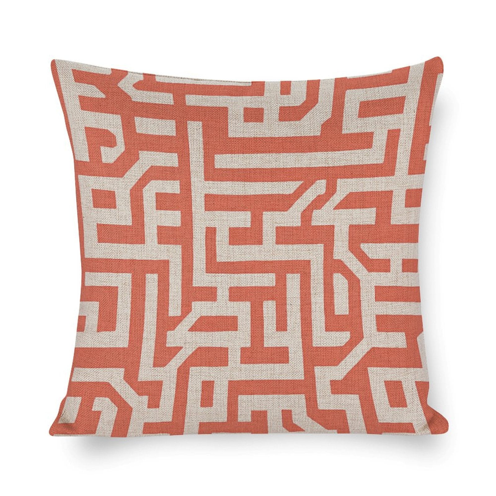 Outdoor Pillow Covers Coral And White Geometry Lines Pillow Cover 18"x18" Geometric Design Coral ...