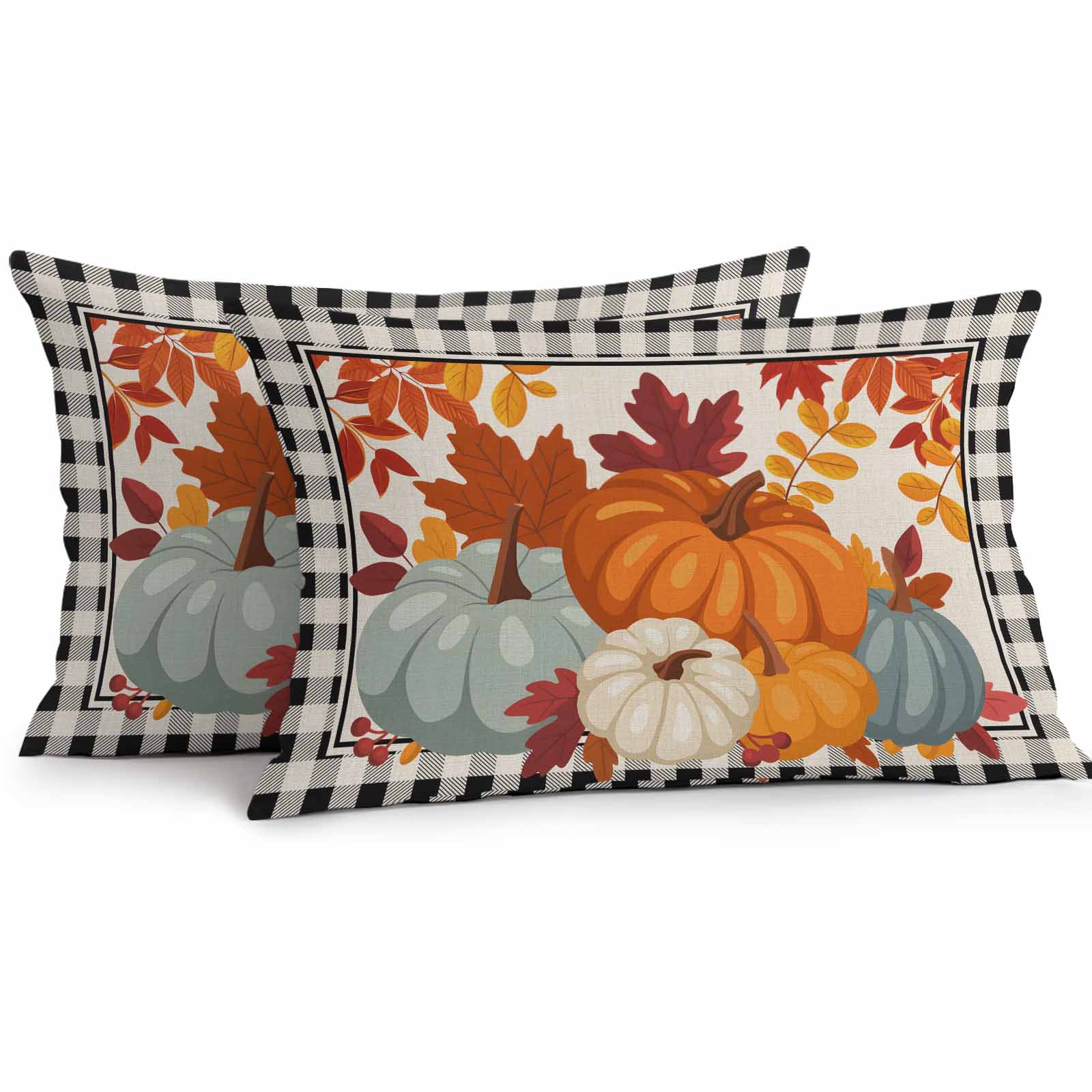 Outdoor Pillow Covers Waterproof Pillow Cases Protector Orange Pumpkin ...