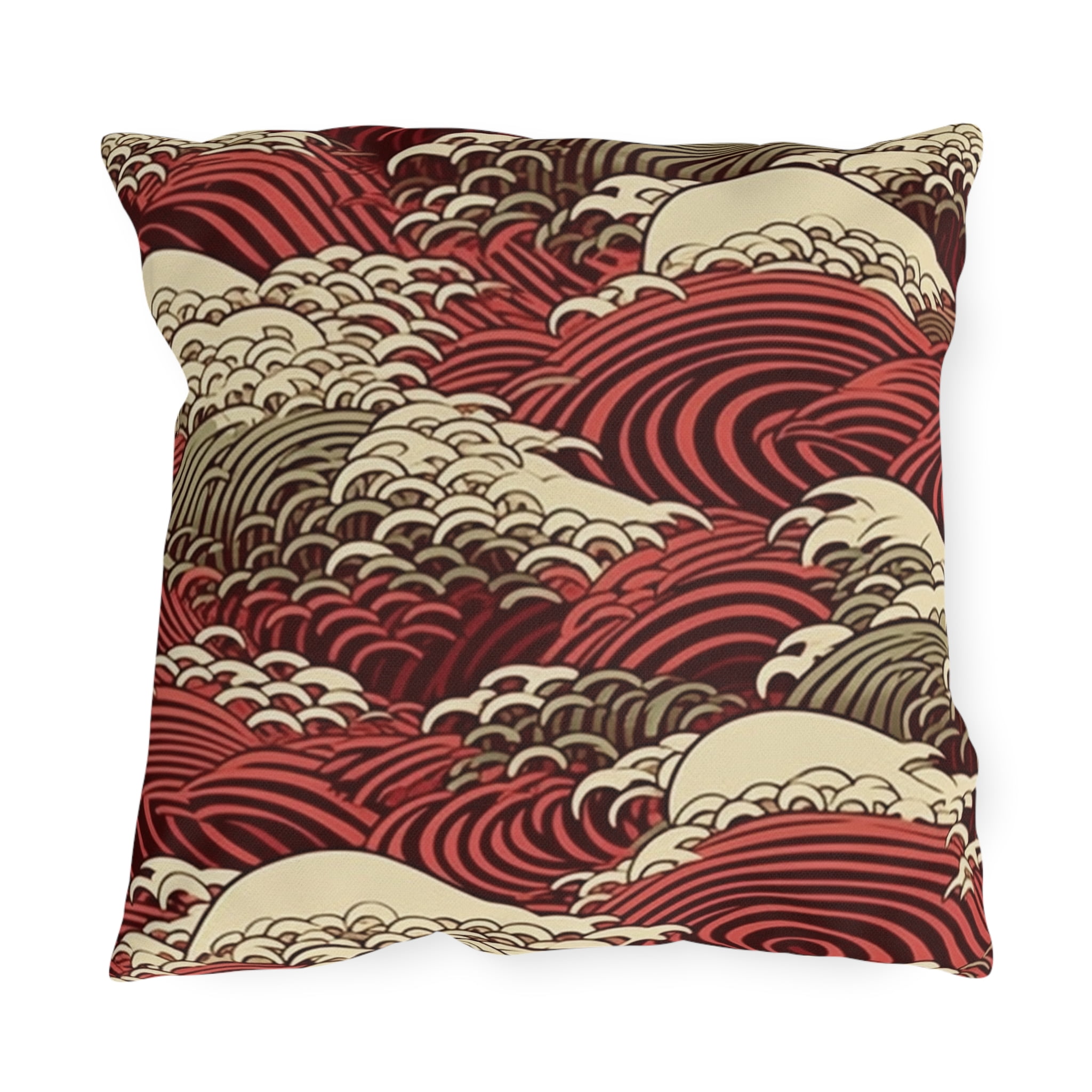 Outdoor Pillow In Japanese Wave Design - Walmart.com