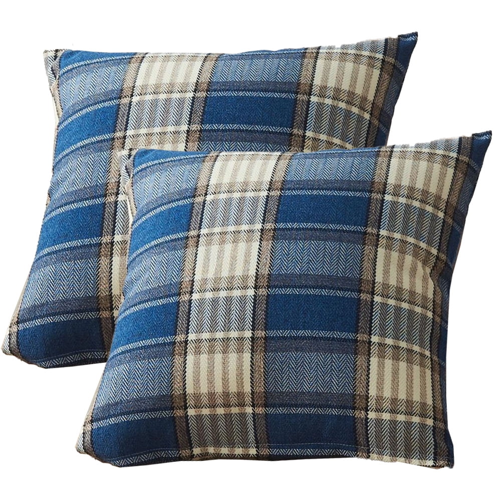 Outdoor Pillow Set of 2 Plaids Check Summer Front Porch Decorative ...