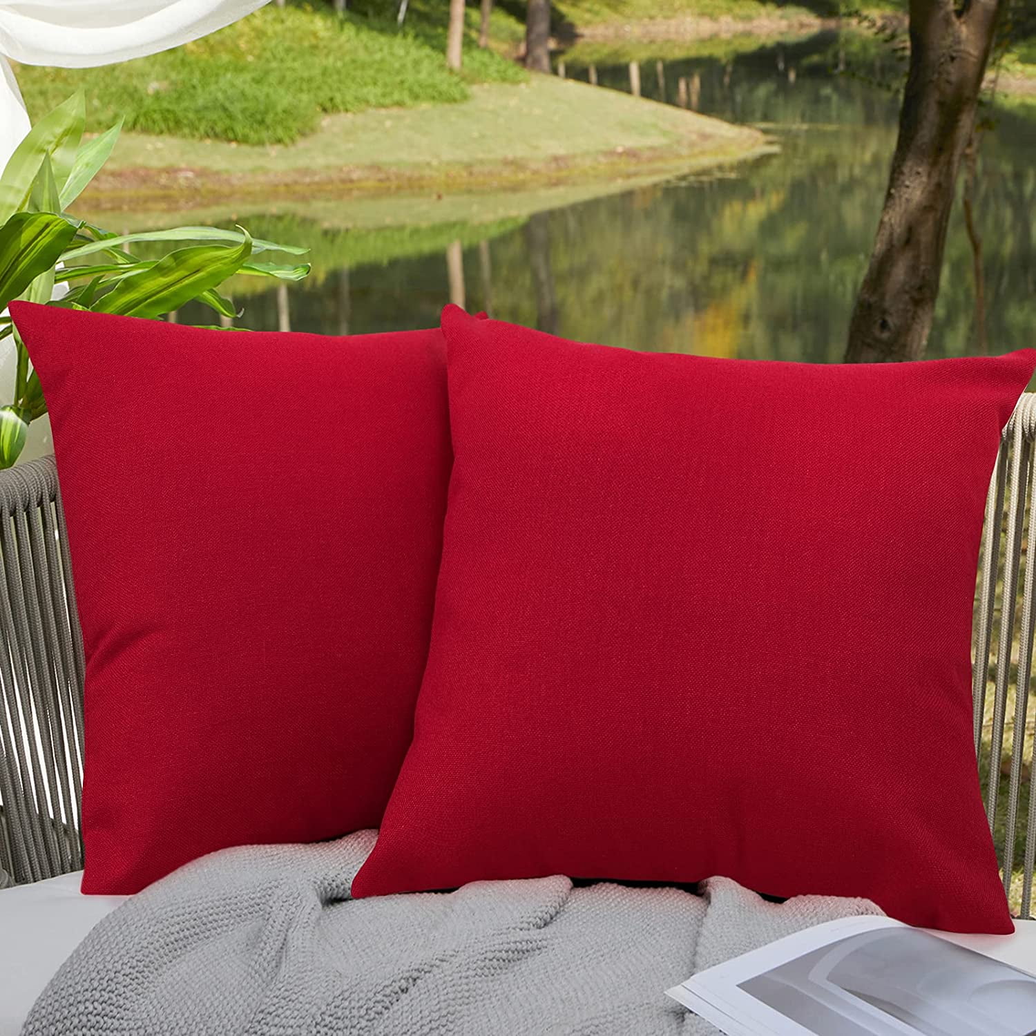 Outdoor Pillows for Patio Furniture Waterproof Pillow Covers Square ...