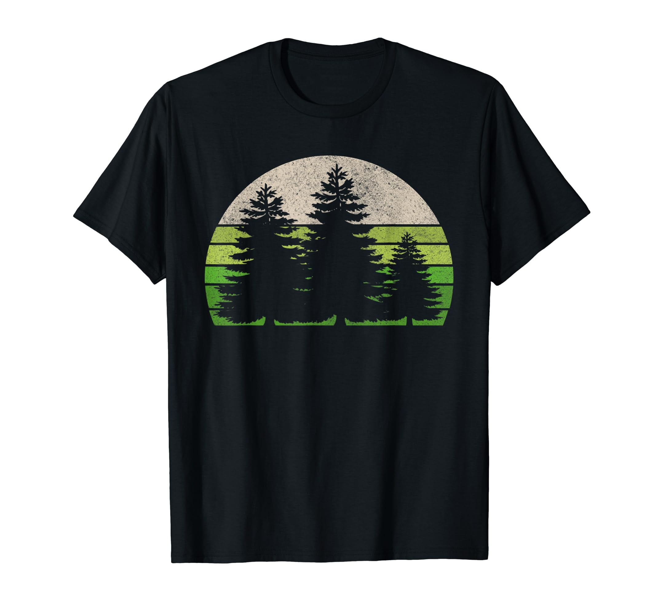 Outdoor Pine Tree Sun Minimalist Nature Tee Retro Men Women Vintage Men ...