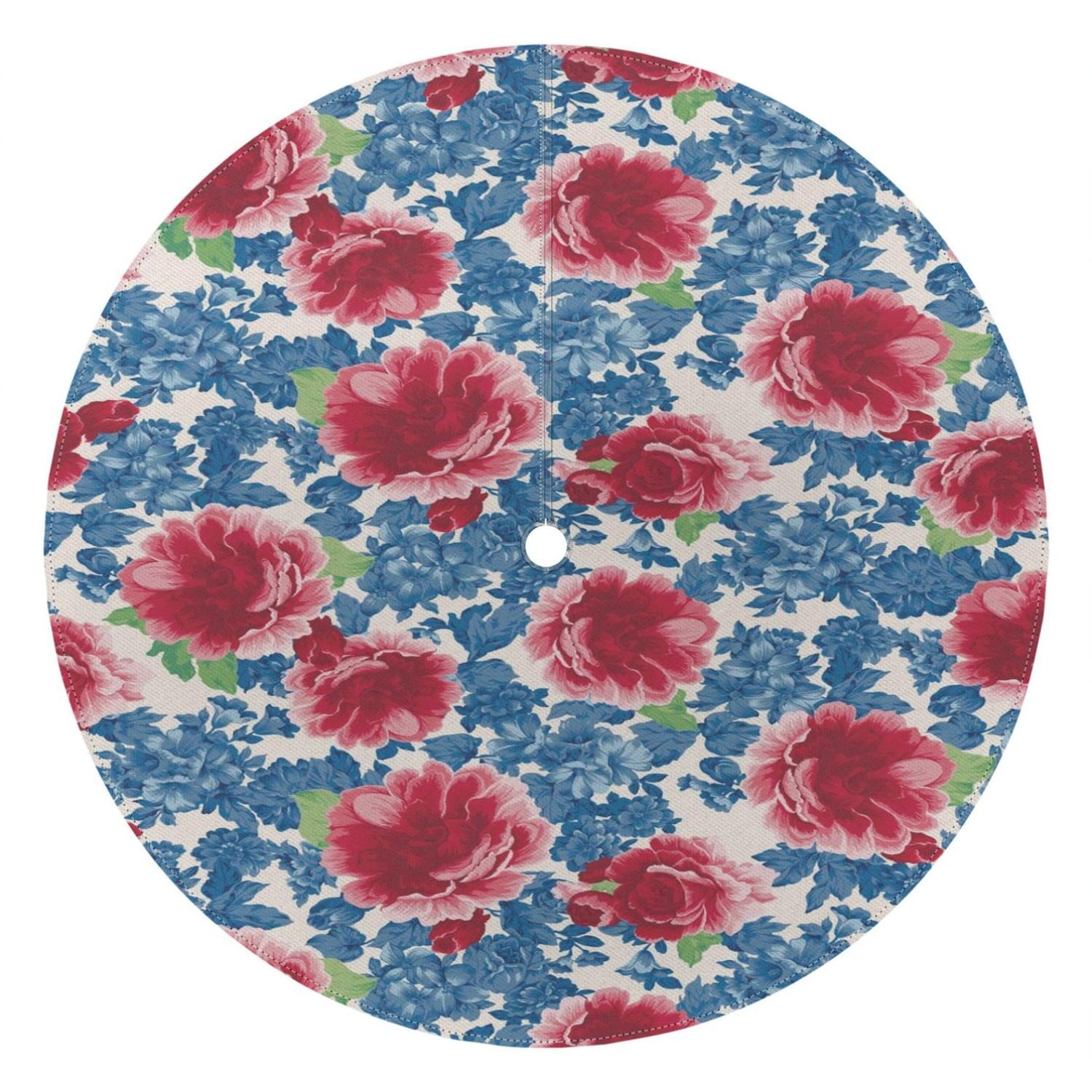 Outdoor Pioneer Pink Blue Rose Tablecloth with Umbrella Hole and Zipper ...