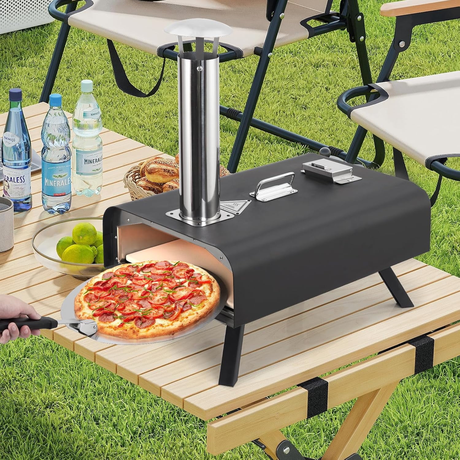 Outdoor Pizza Oven, 12/13/" Portable Pizza Oven Outdoor, Wood Pellet ...