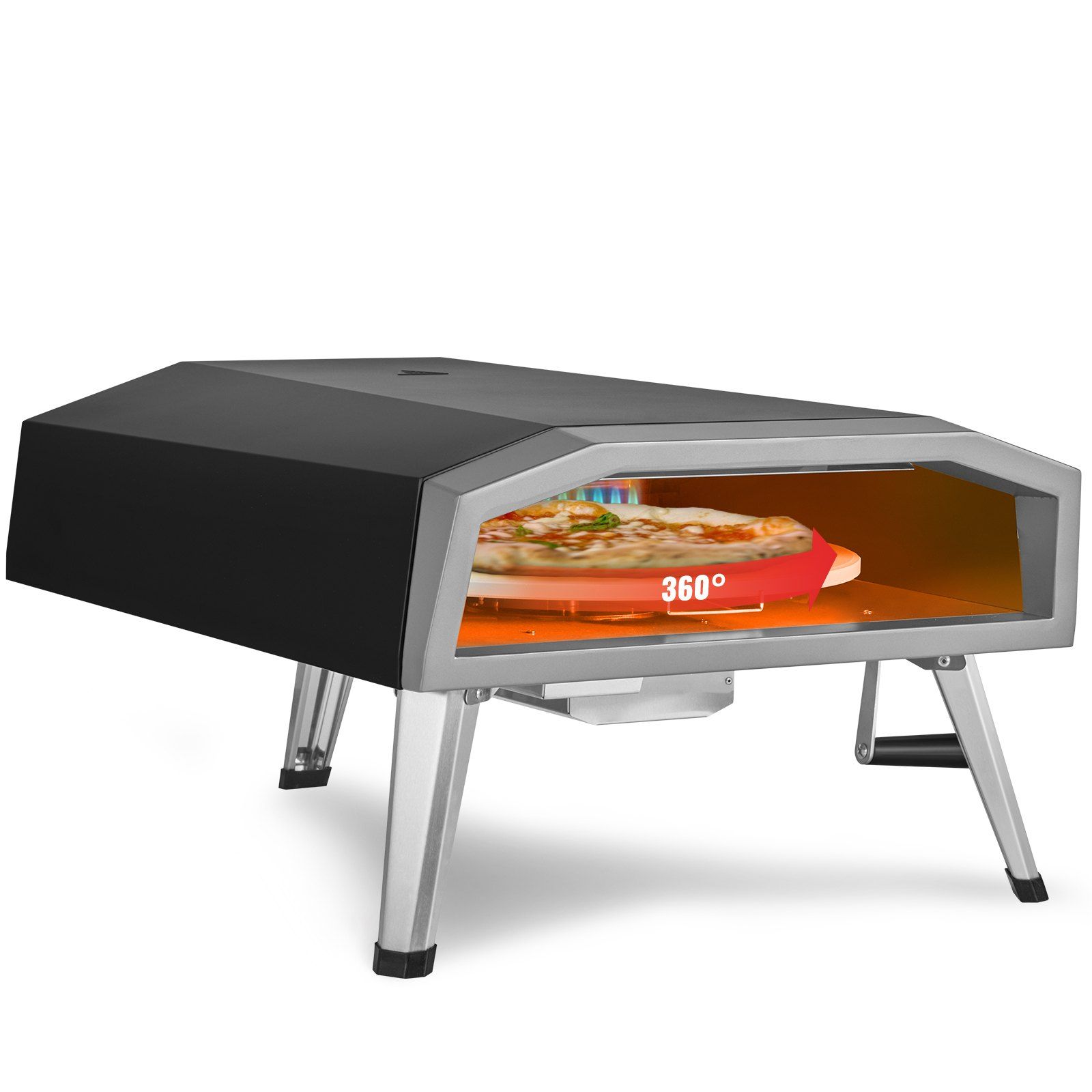 Outdoor Pizza Oven, 16-inch, Gas Fired Pizza Maker, Portable Outside ...
