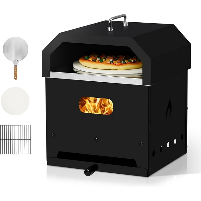 Outdoor Pizza Oven Wood Fired 2-Layer Detachable Outside Ovens with ...