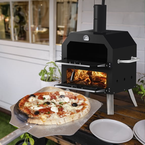Outdoor Pizza Oven Wood Fired 2-Layer Pizza Ovens Outside Pizza Maker ...