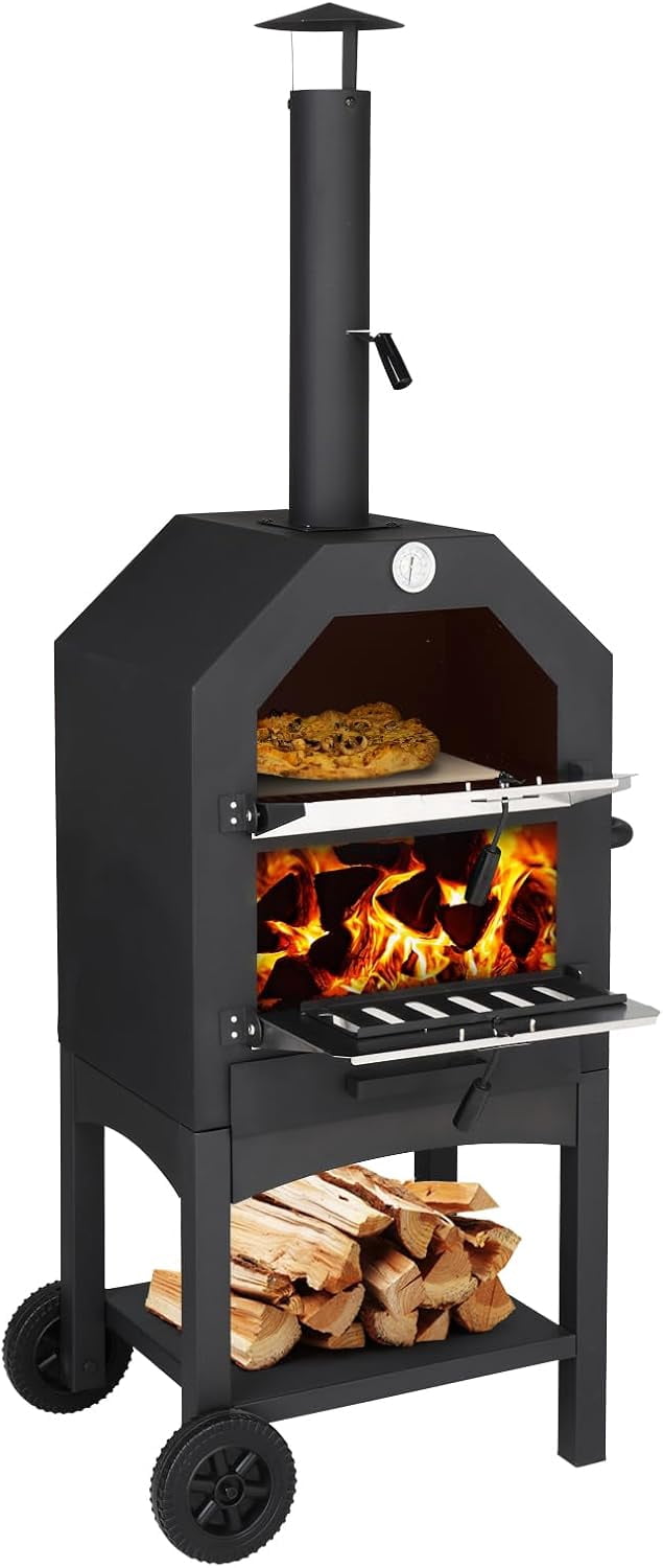 Outdoor Pizza Oven Wood Fired, Pizza Maker With Pizza Stone, Pizza Peel ...