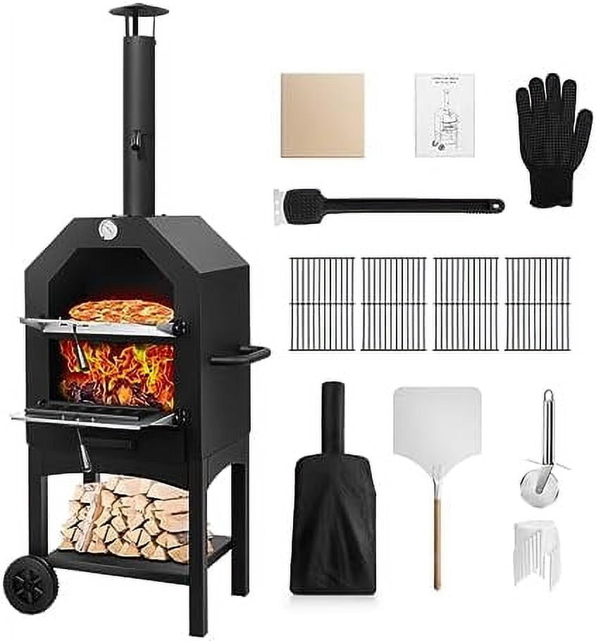 Outdoor Pizza Oven, Wood Fired Pizza Oven for Outside, Patio Pizza ...