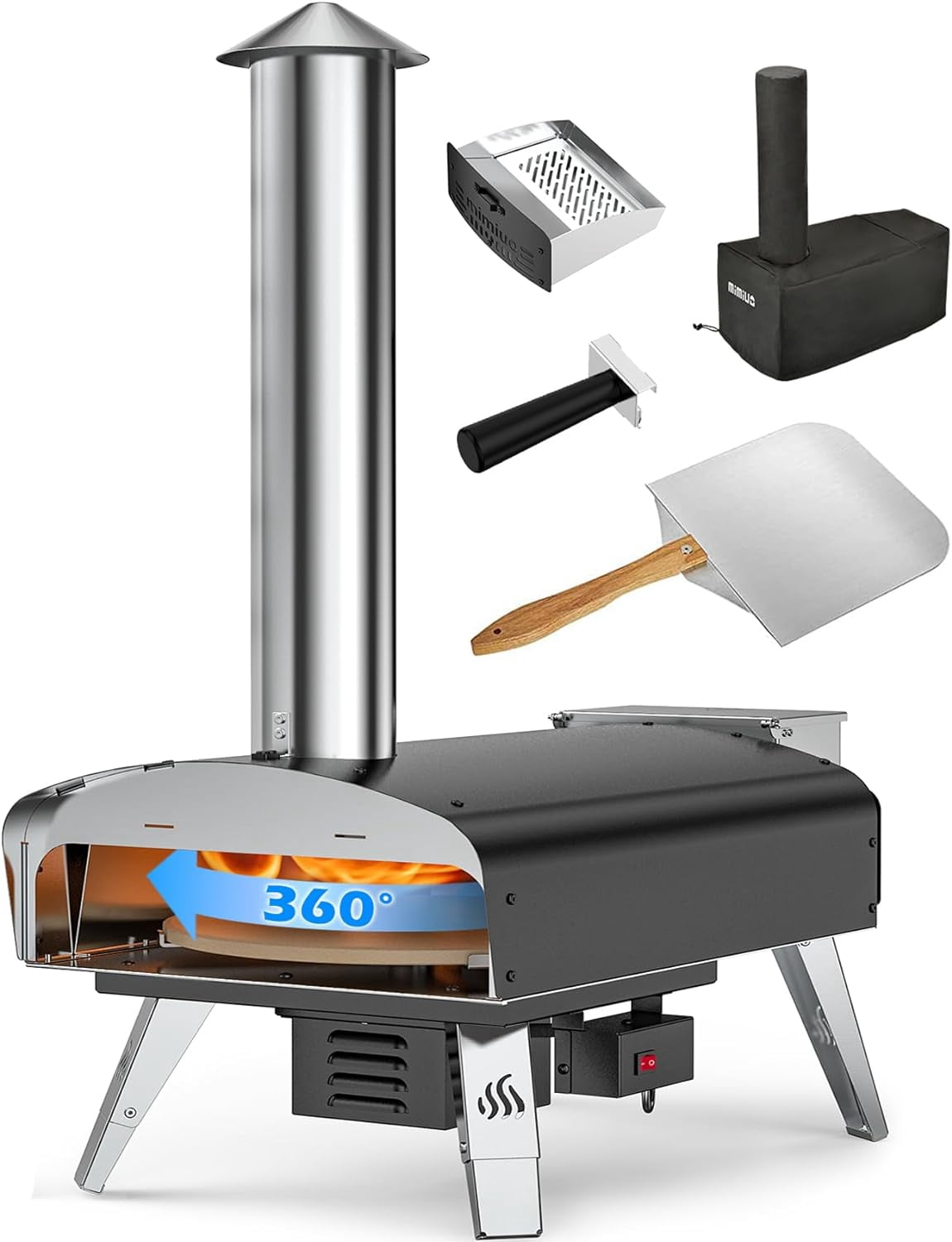 Outdoor Pizza Oven Wood Pellet Fired Pizza Stove with Automatic ...