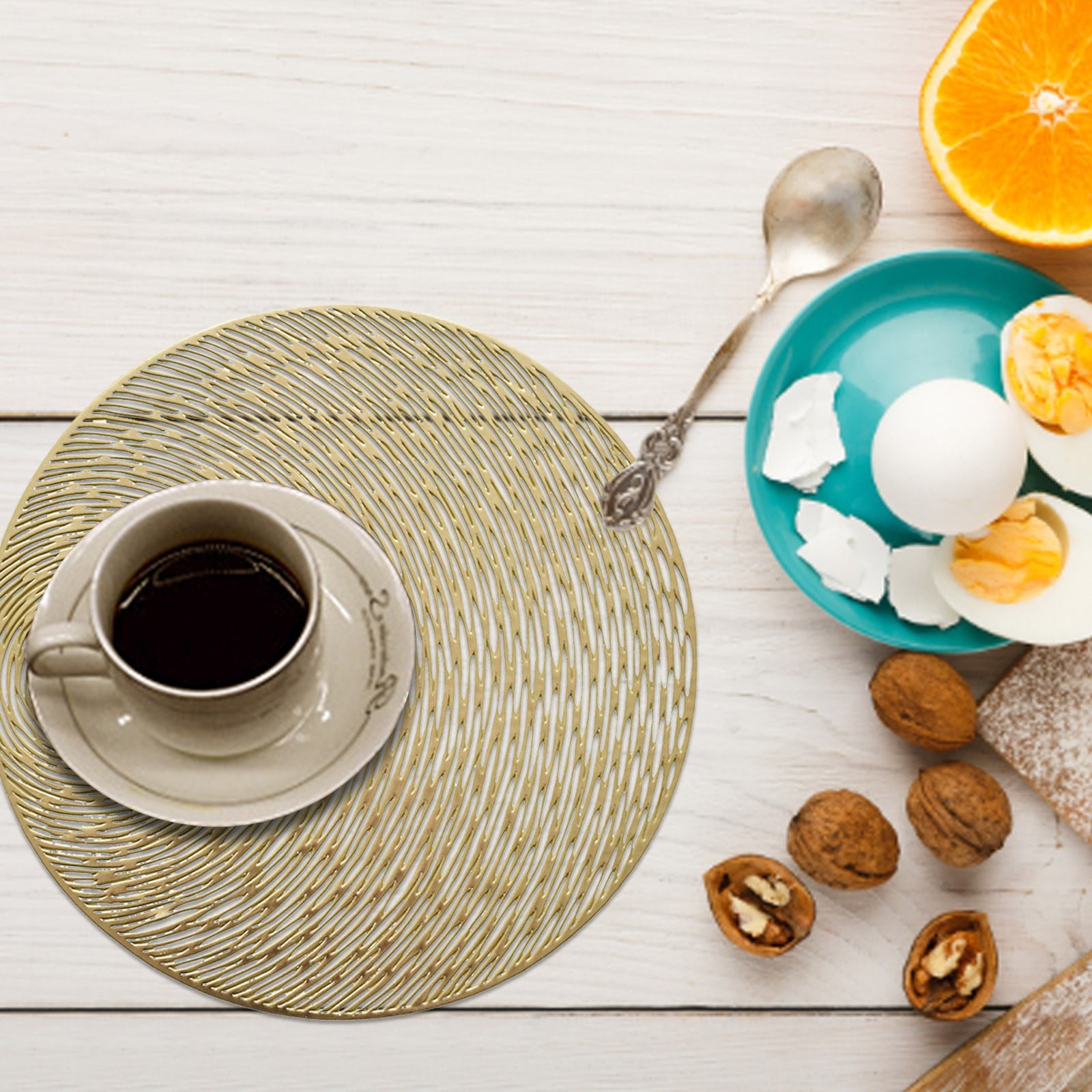 Outdoor Placemats Round Shape Vinyl Placemats Pretty Elegant Easy To ...