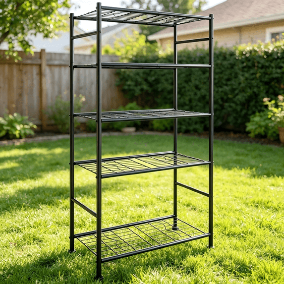 Outdoor Plant Stand,Heavy-Duty Metal Plant Rack with Adjustable ...