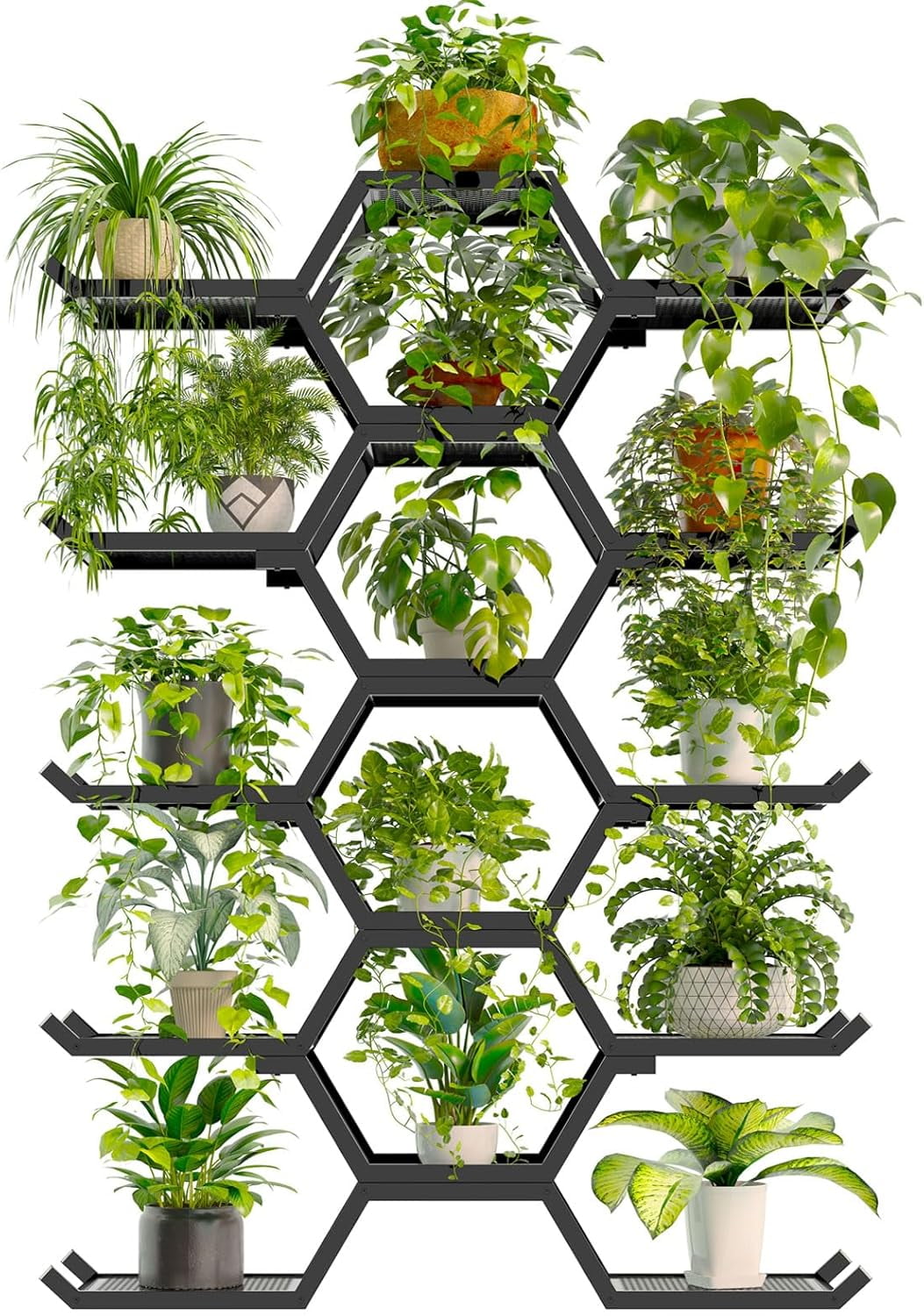 Outdoor Plant Stand Plant Shelf, 5-Tier Large Heavy Duty Metal Plant ...