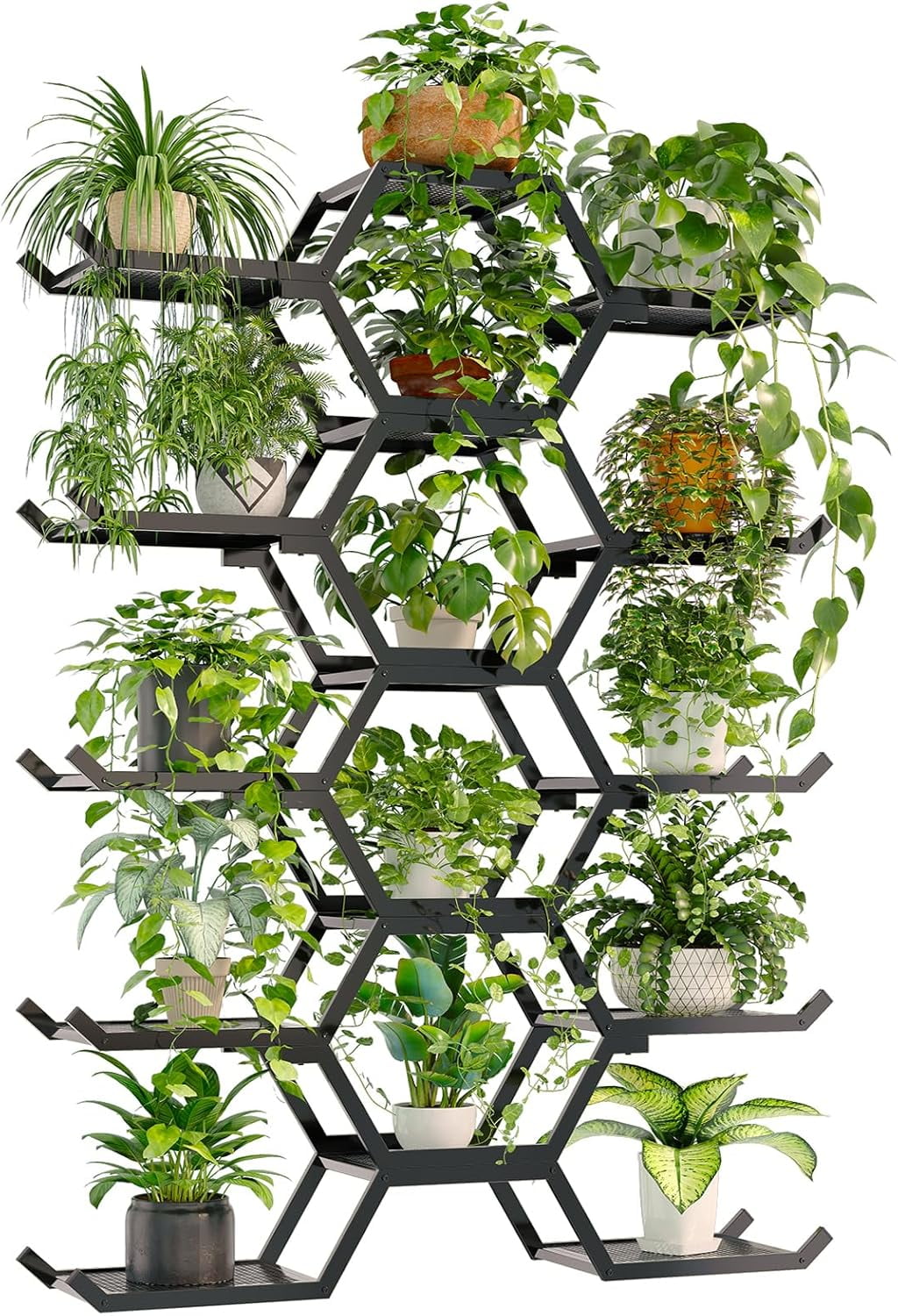 Outdoor Plant Stand Plant Shelf,5-Tier Large Heavy Duty Metal Plant ...