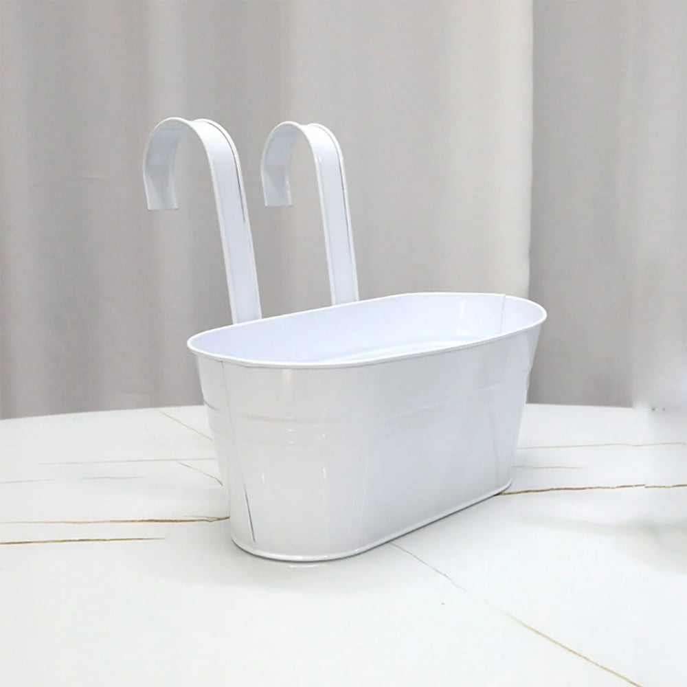 Outdoor Plants Planter Metal Iron Hanging Flower Pots Railings Fence ...