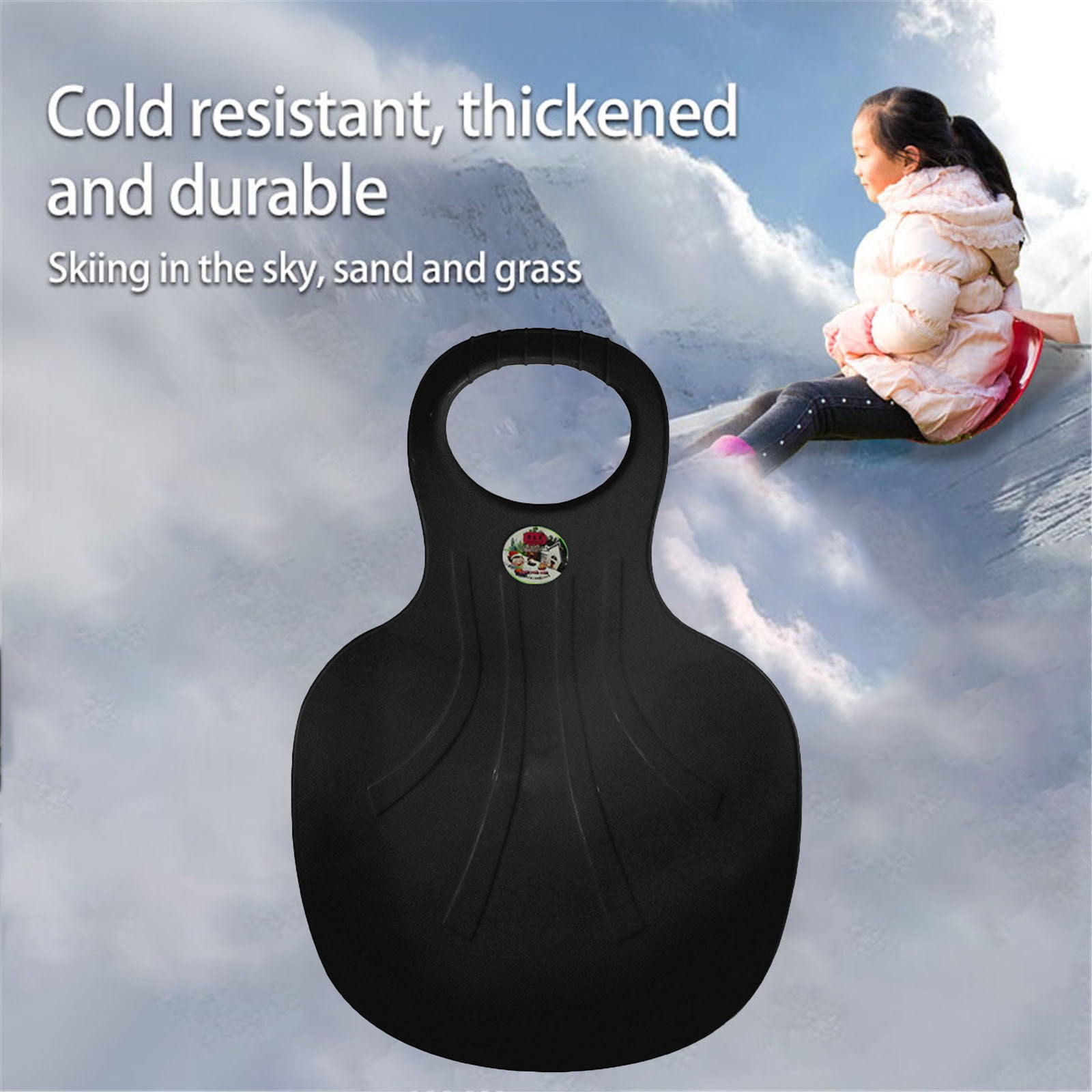 Outdoor Plastic Snow Sled Board for Kids and Adults | Flexible Ski Pad ...