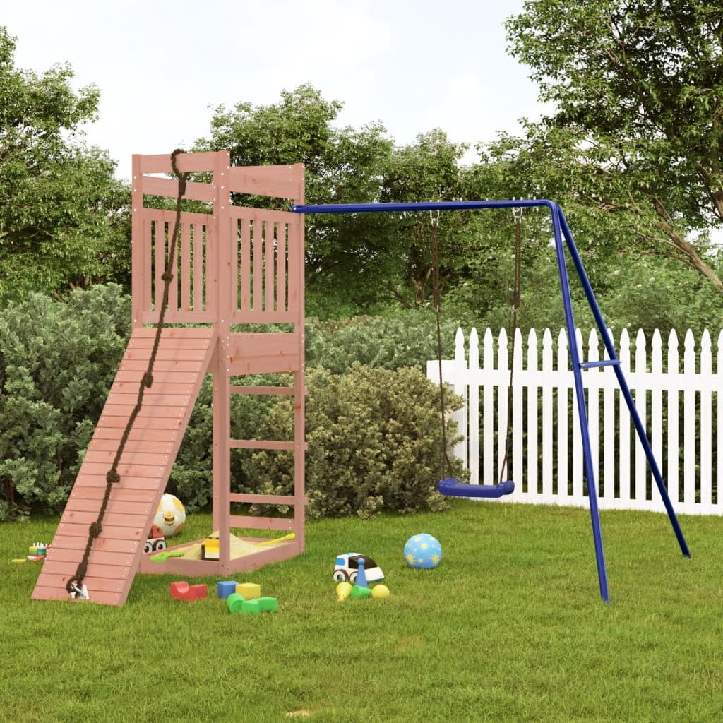 Outdoor Playset Solid Wood Swing Set for Kids - Sturdy Construction ...