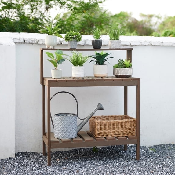 GONICHA Outdoor Poly Lumber Potting Bench, Polystyrene Garden Table ...