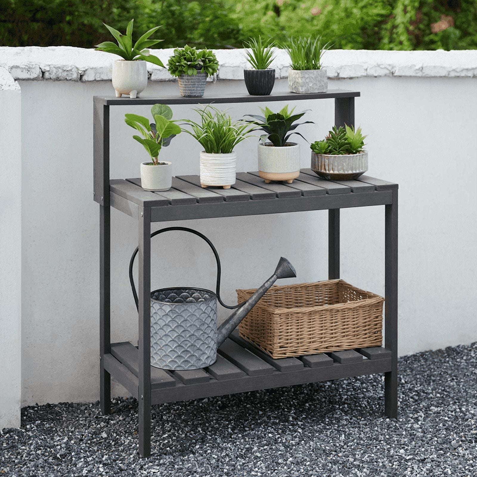 GONICHA Outdoor Poly Lumber Potting Bench, Polystyrene Garden Table ...