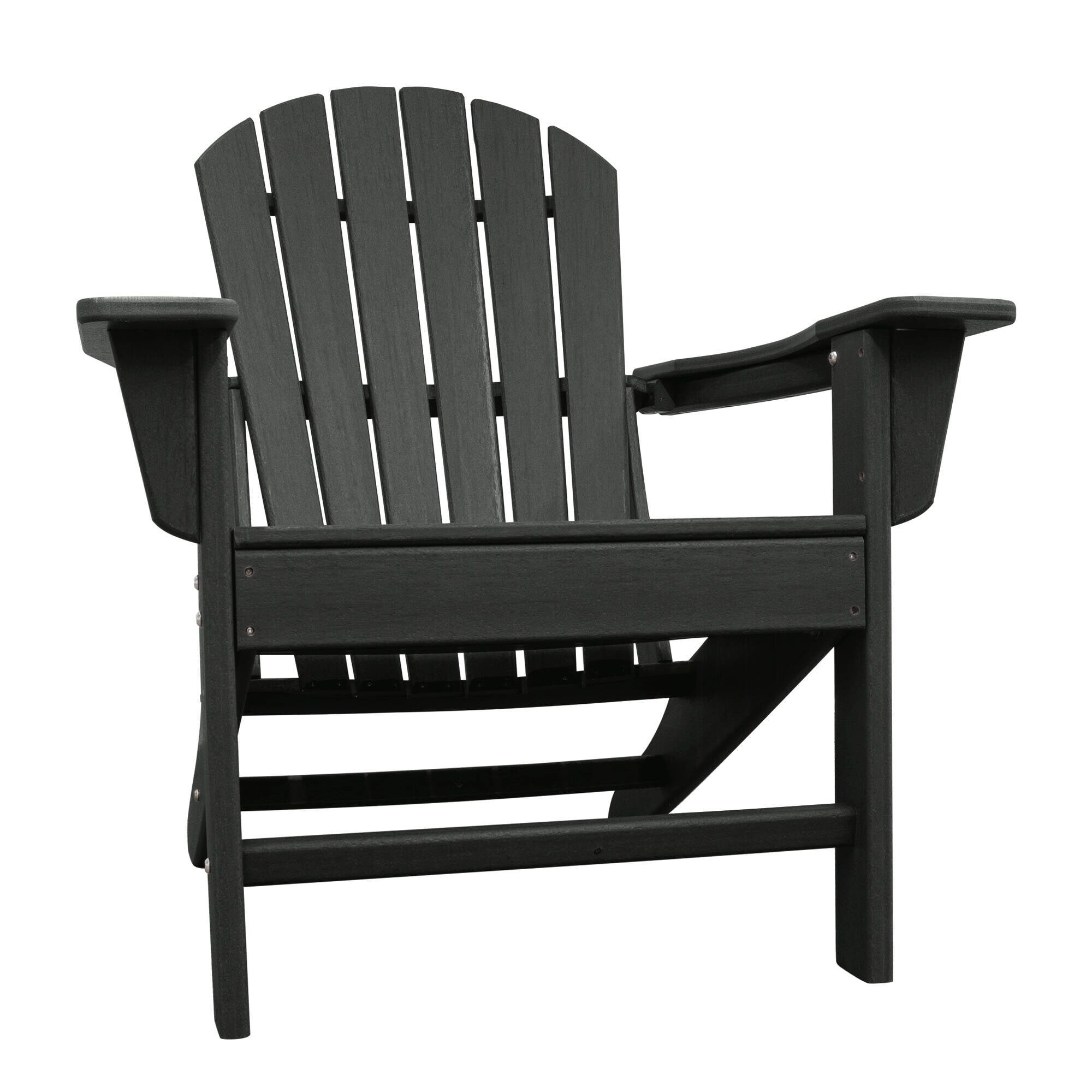 Outdoor Polystyrene Composite Adirondack Chair Black - Walmart.com