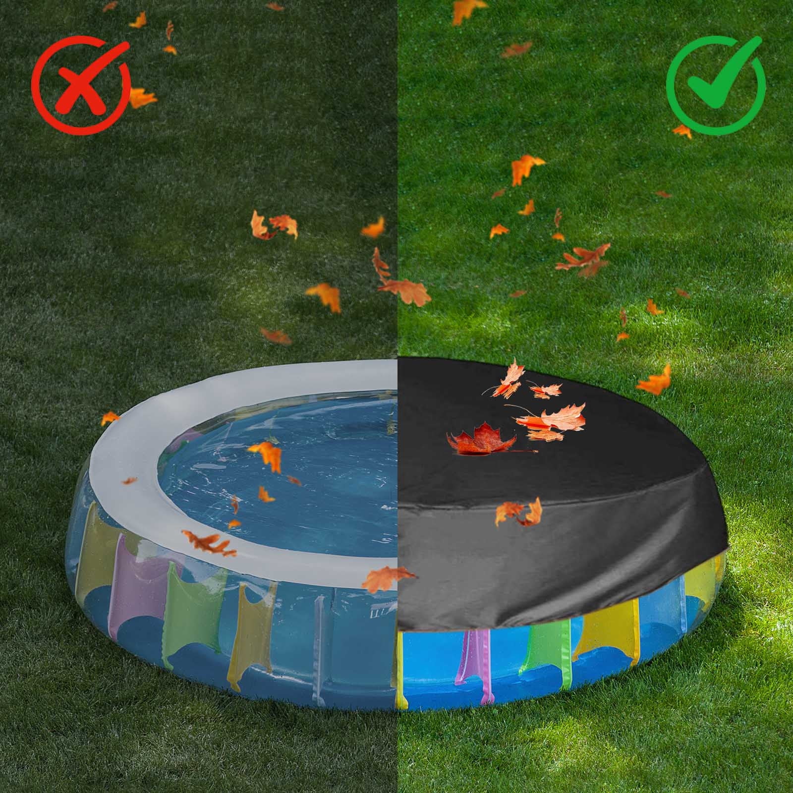 Outdoor Pool Covers - Round Pool Sun Covers Foldable Rainproof ...