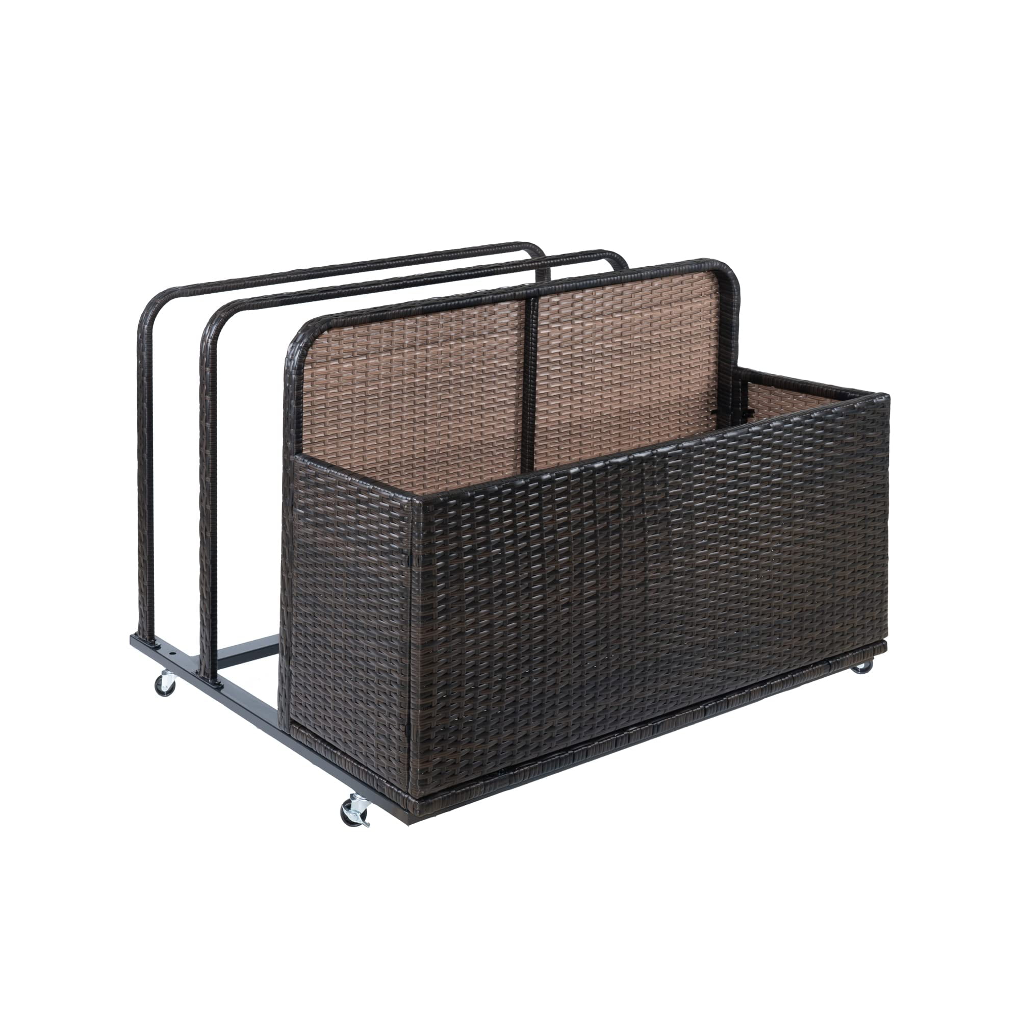 Outdoor Pool Storage, PE Rattan Rolling Pool Float Organizer, Multi ...