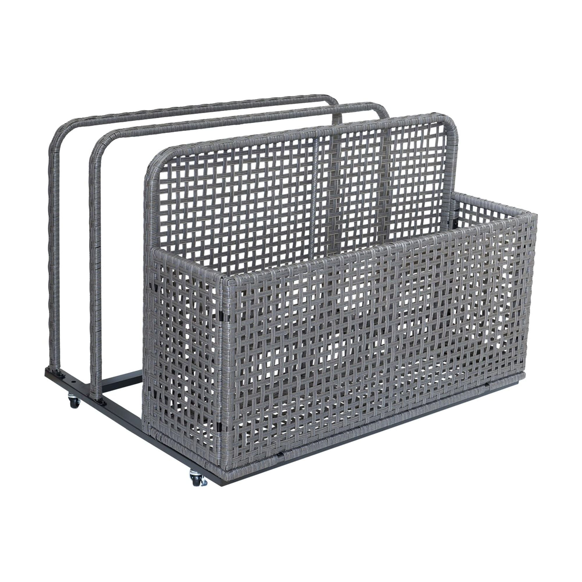 Outdoor Pool Storage, PE Rattan Rolling Pool Float Organizer, Multi ...