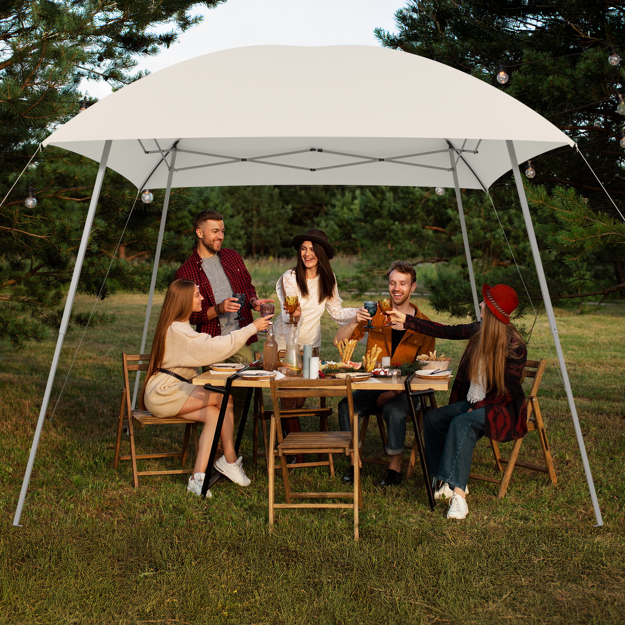 Outdoor Pop Up Canopy Tent Slanted Legs Gazebo For Parties,White ...