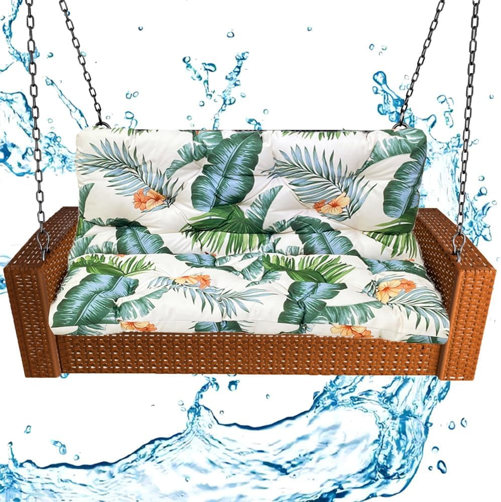 Outdoor Porch Swing Cushion 2-3 Seater Replacement Waterproof Swing ...