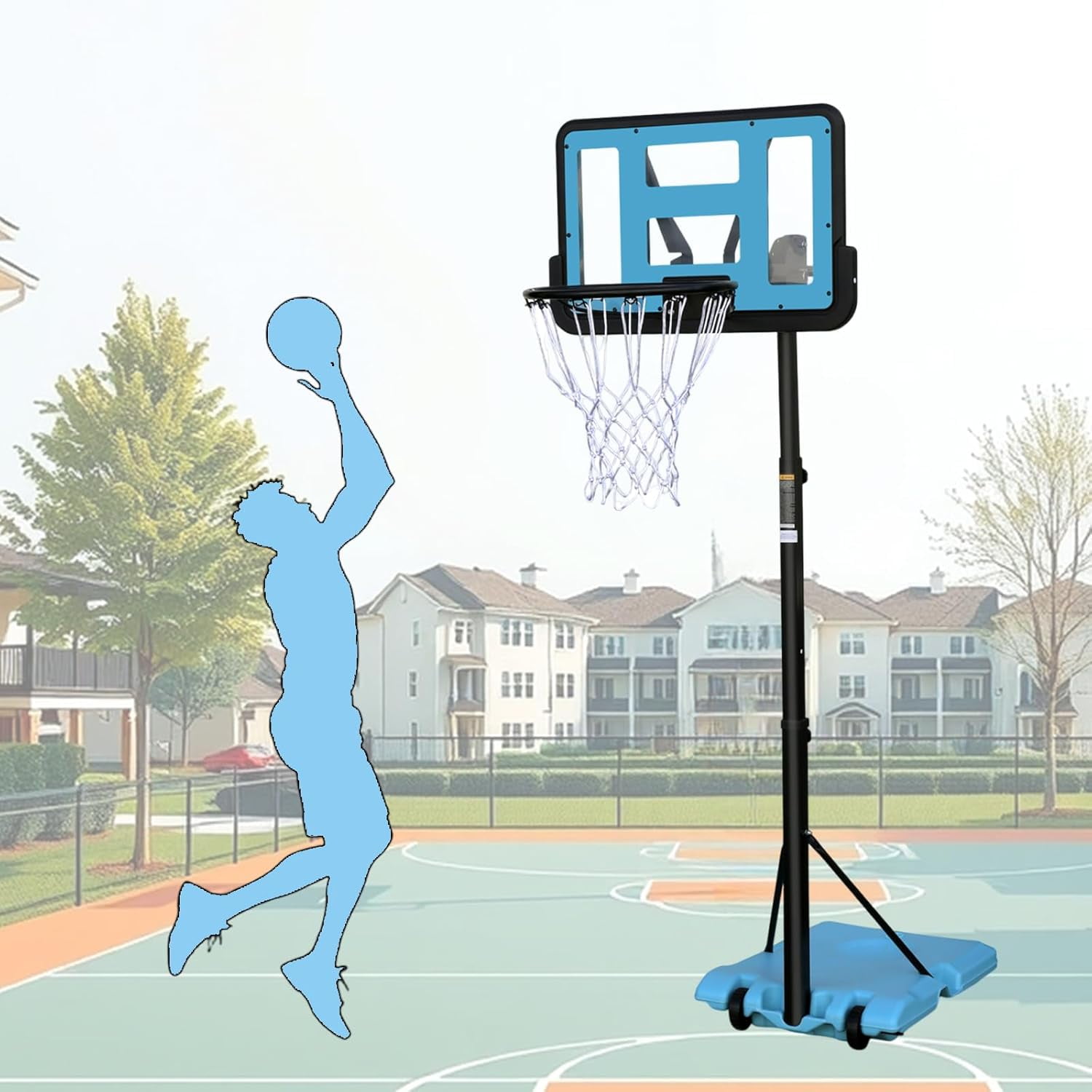 Outdoor Portable Basketball Hoop Goal Court System 4.8-10ft Adjustable ...