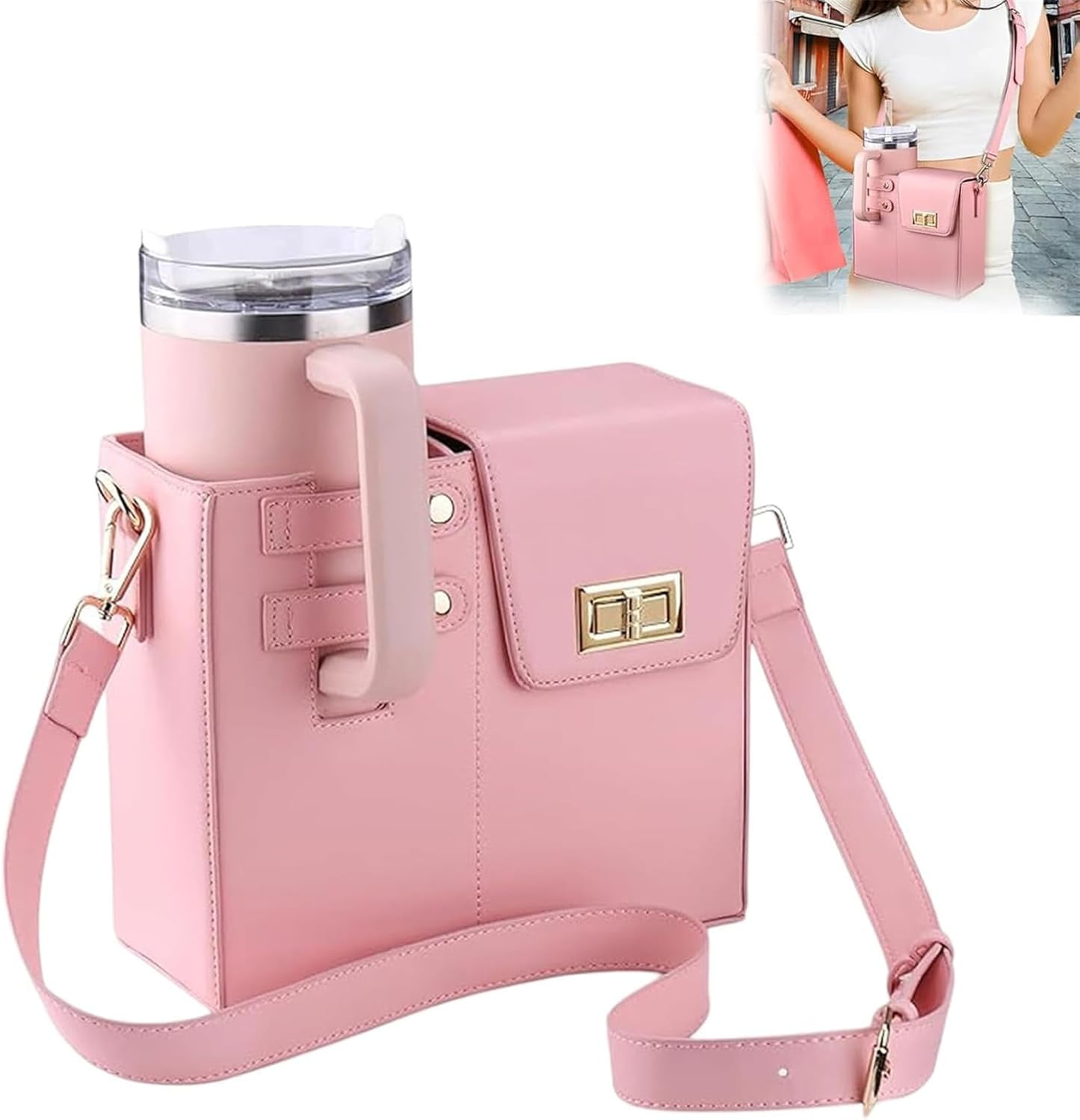 Outdoor Portable Crossbody Water Cup Storage Bag Compatible with Most ...