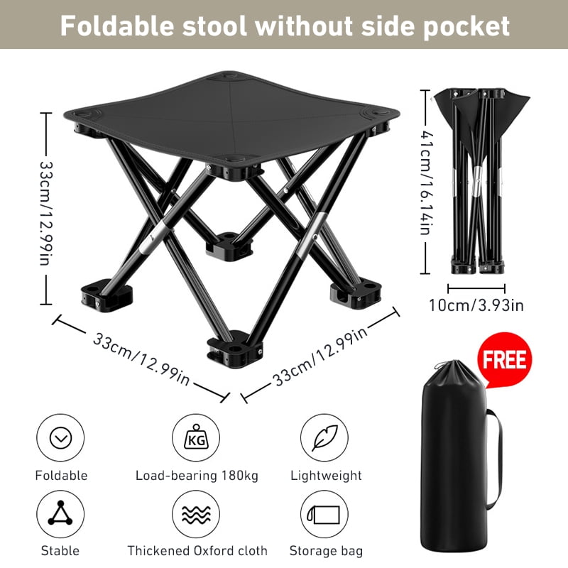 Outdoor Portable Folding Stool Camping Collapsible Foot Stool Hiking ...