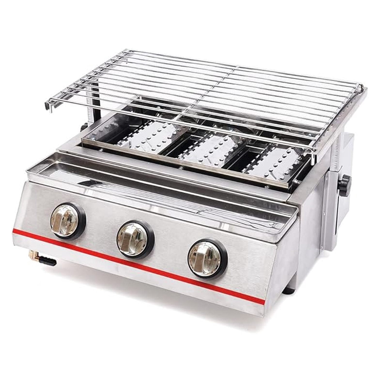 Outdoor Portable Gas Grill,3-Burner Outdoor BBQ Cooker,Efficient ...