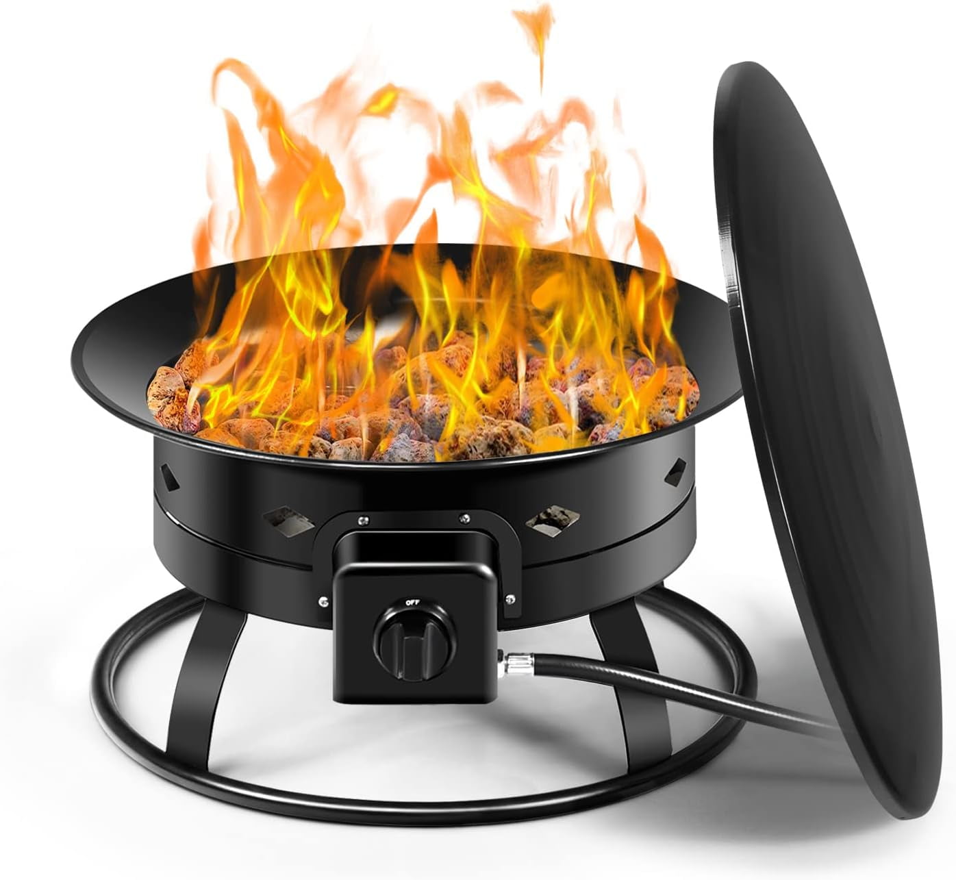 Outdoor Portable Propane Gas Fire Pit, 58,000 BTU Gas Fire Pit with ...