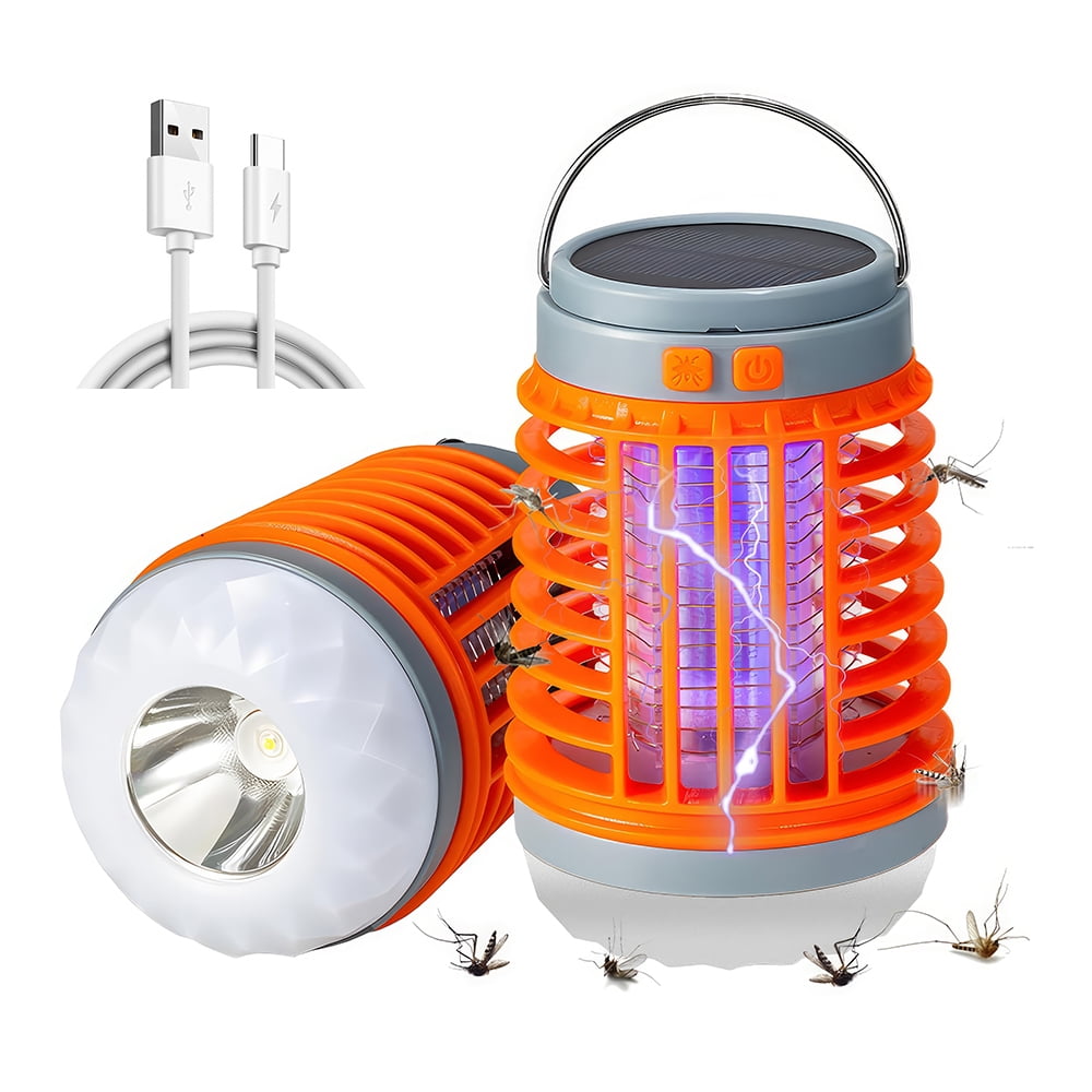 Outdoor Portable Solar Mosquito Killer Lamp, USB Rechargeable Built-in ...