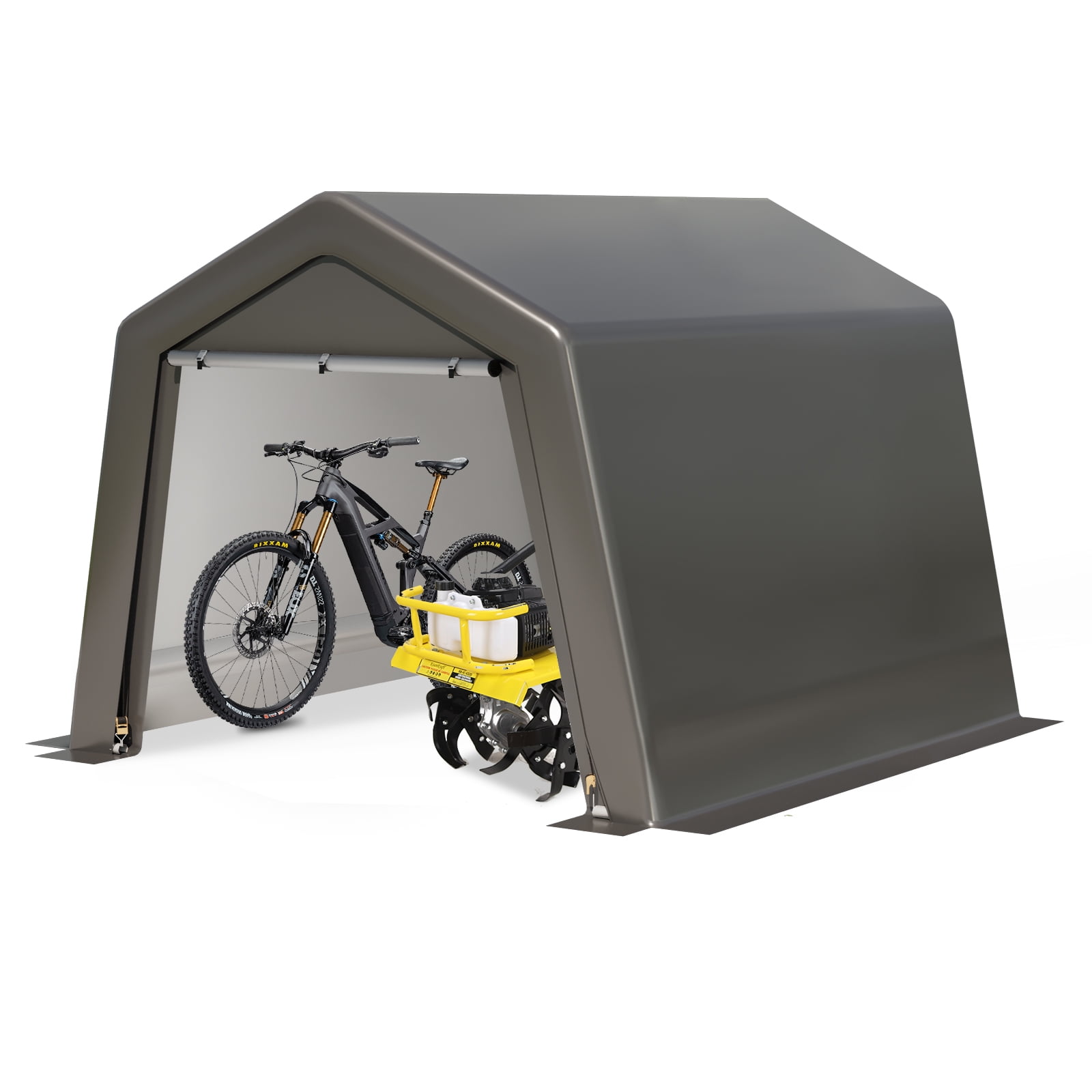 Outdoor Portable Storage Shelter Shed Garage with Roll up Zipper Doors ...